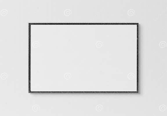 Black Rectangular Horizontal Frame Hanging on a White Wall Mockup 3D ...