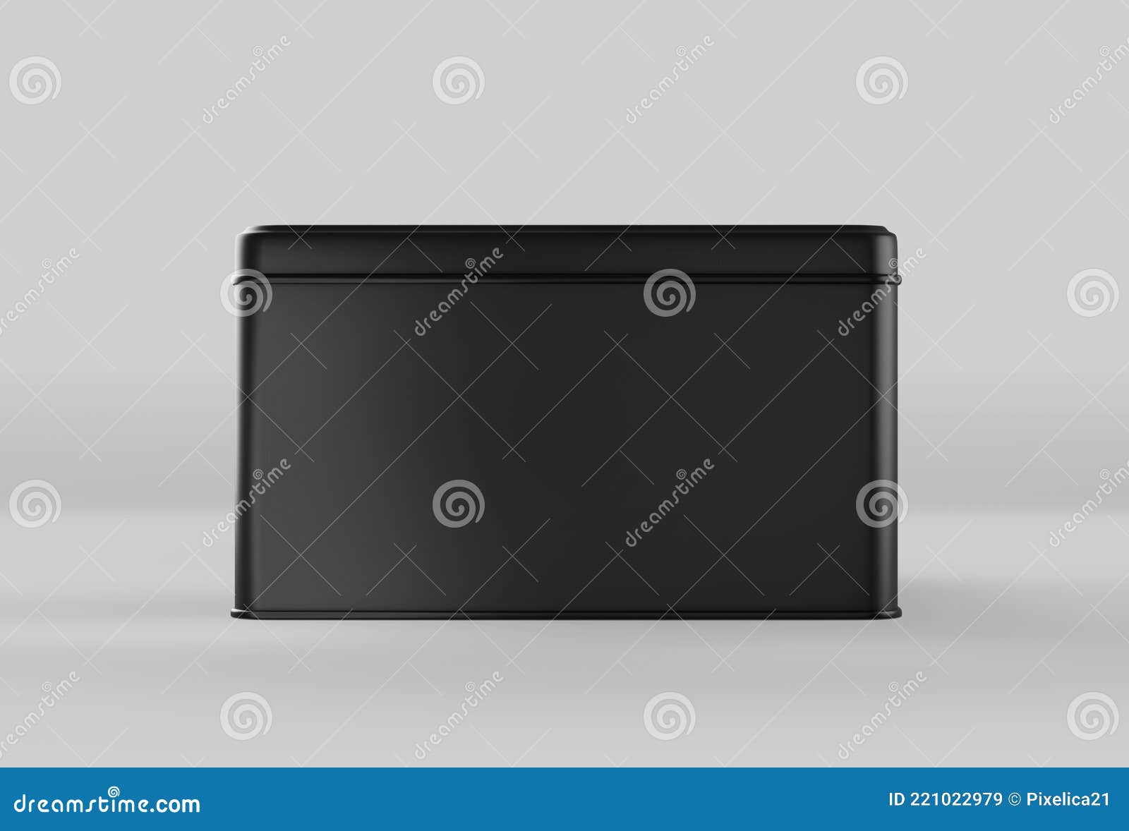 Black Rectangular Metal Box, Dark Blank Aluminium Can Container with ...