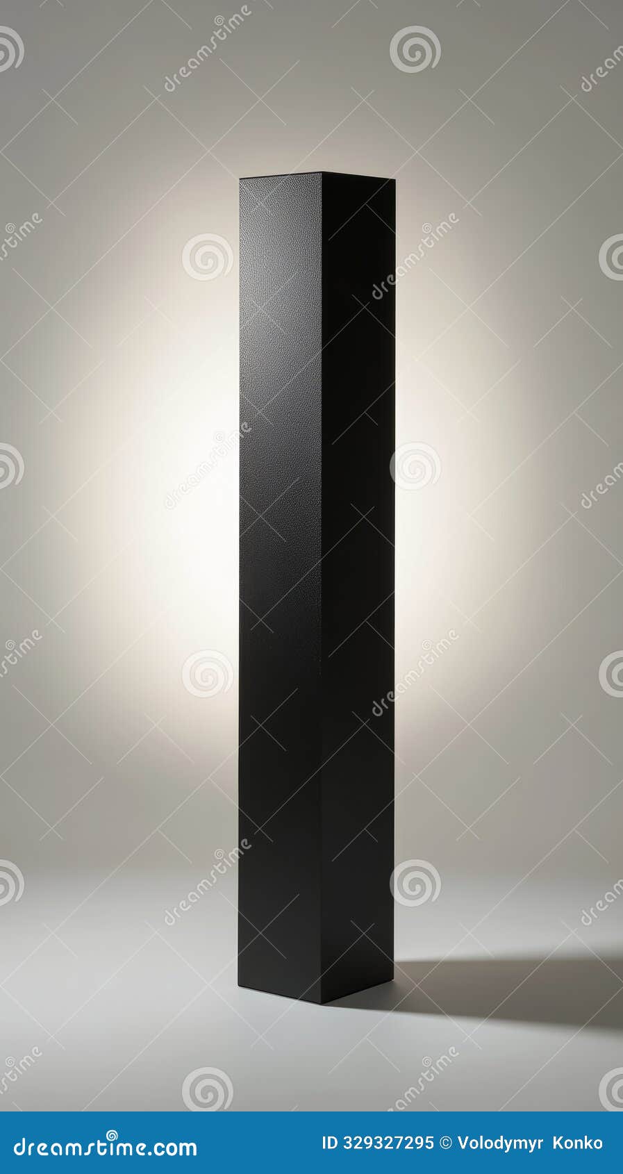 Black Rectangular Monolith with Textured Surface in Studio Lighting ...