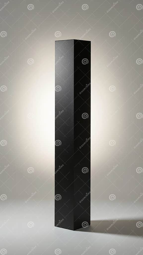 Black Rectangular Monolith with Textured Surface in Studio Lighting ...