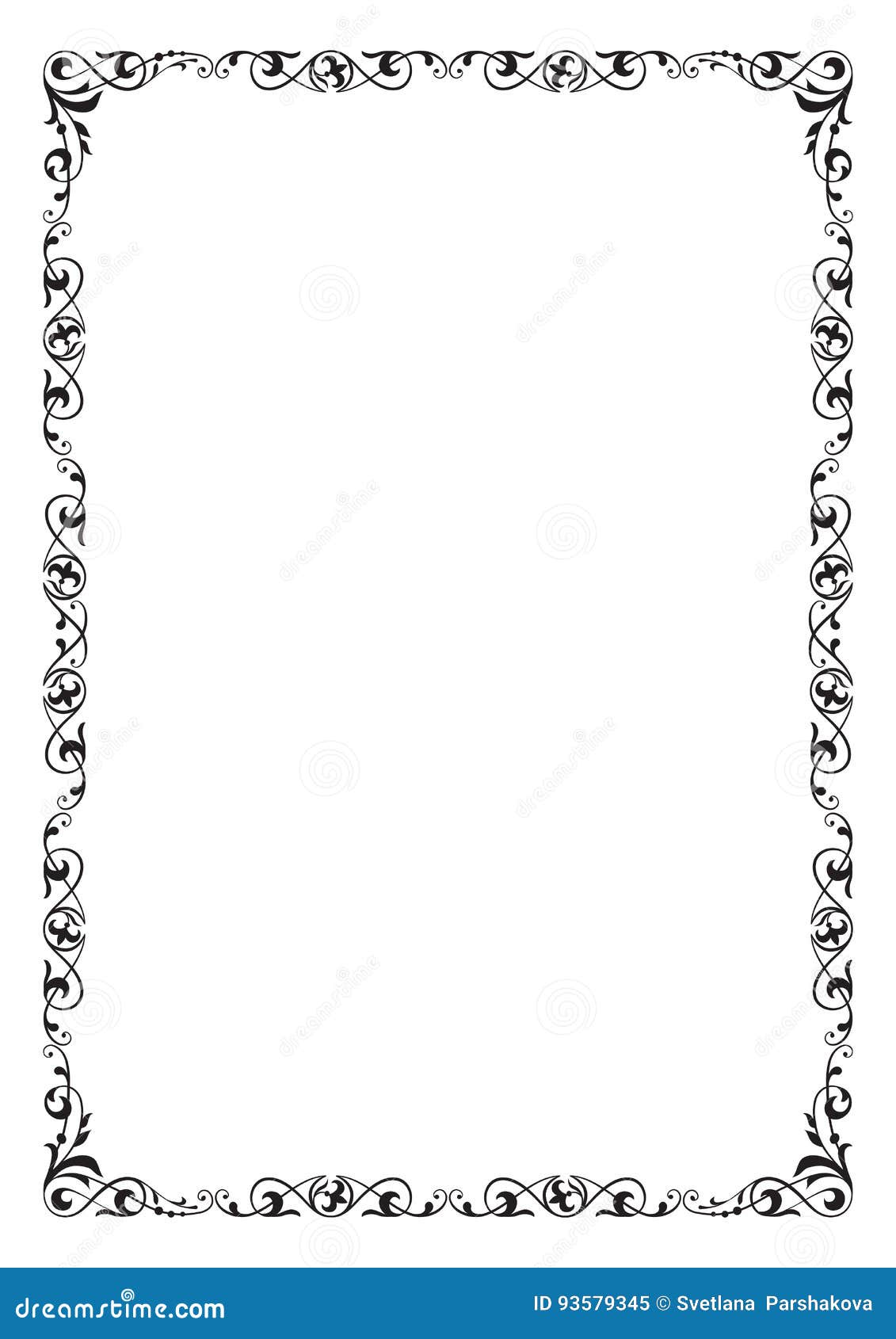 Black Rectangular Ornate Frame, Page Decoration. Stock Vector ...
