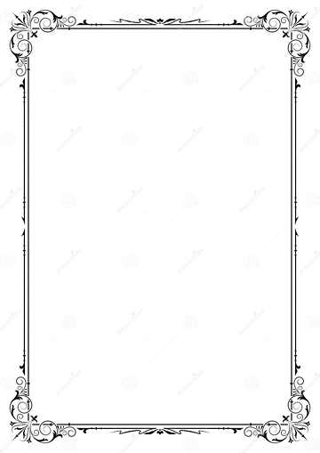 Black Rectangular Ornate Frame, Page Decoration. Stock Vector ...