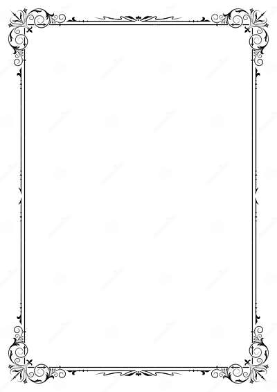 Black Rectangular Ornate Frame, Page Decoration. Stock Vector ...