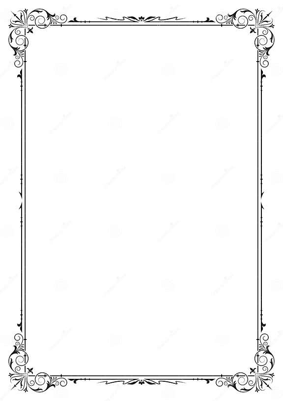 Black Rectangular Ornate Frame, Page Decoration. Stock Vector ...