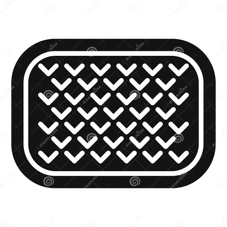 Black Rectangular Padded Surface with Geometric Pattern Icon Stock ...