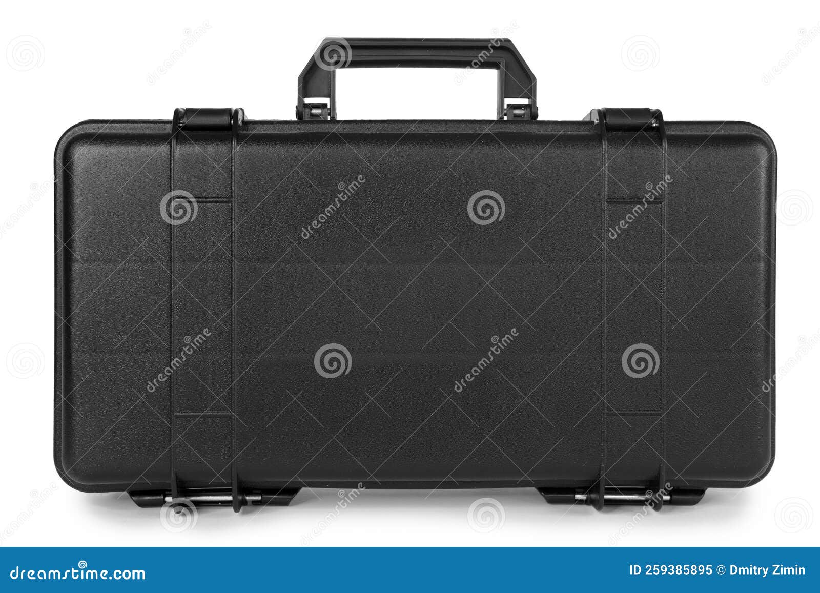 Black Rectangular Plastic Tool Box Isolated on White Background Stock ...