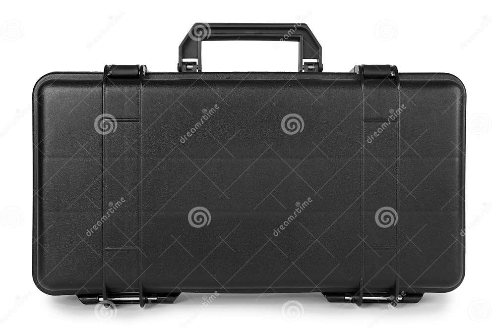 Black Rectangular Plastic Tool Box Isolated on White Background Stock ...