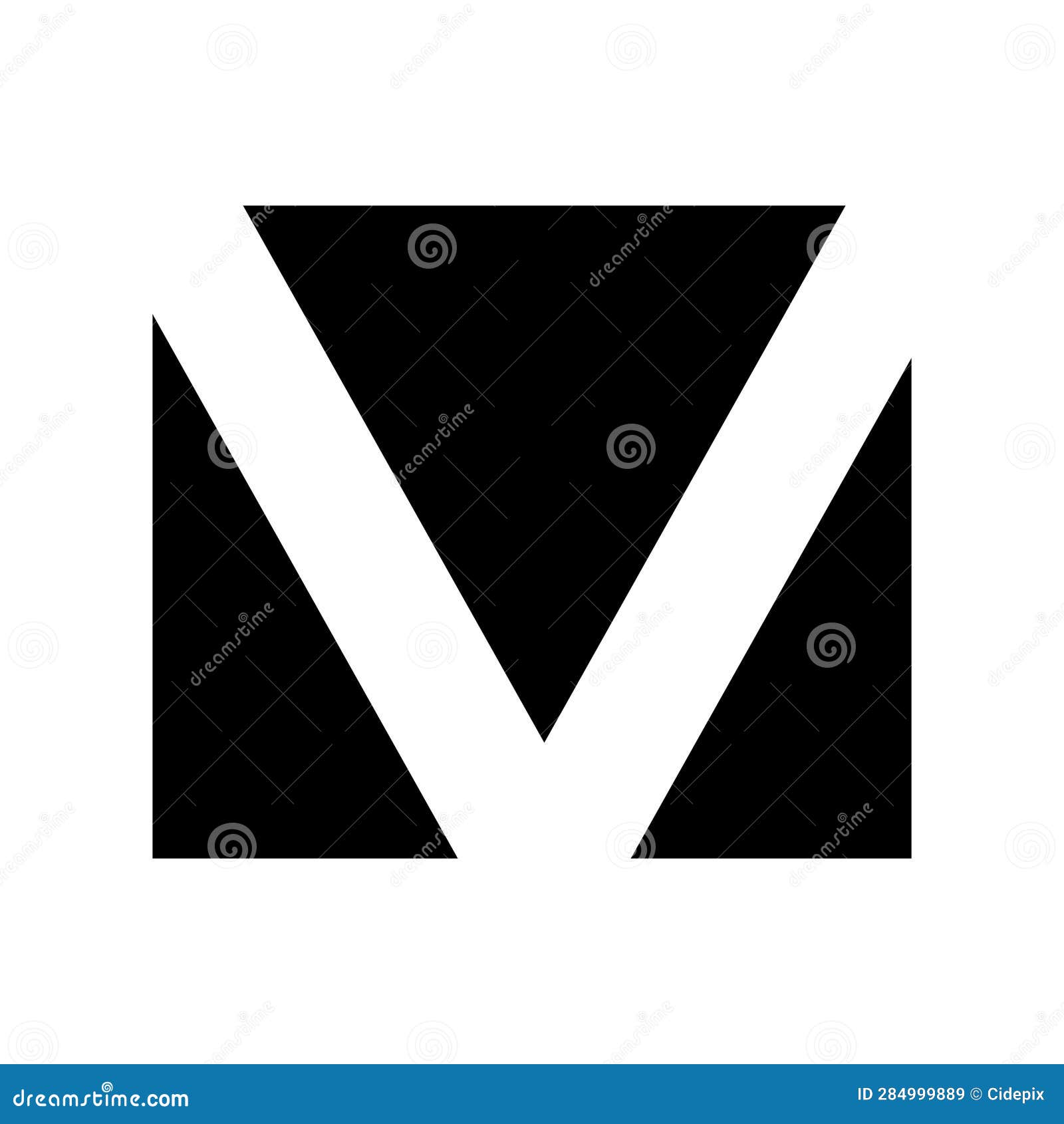 Black Rectangular Shaped Letter V Icon Stock Vector - Illustration of ...