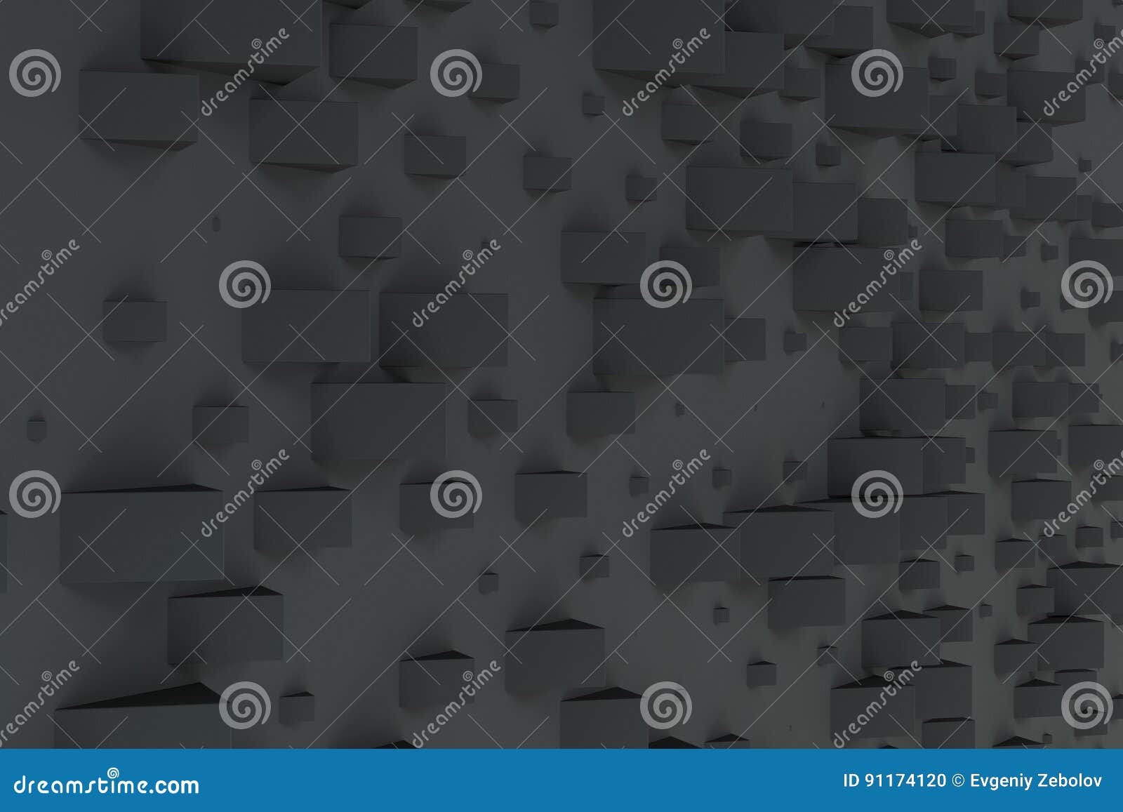 Black Rectangular Shapes of Random Size on Black Background Stock ...
