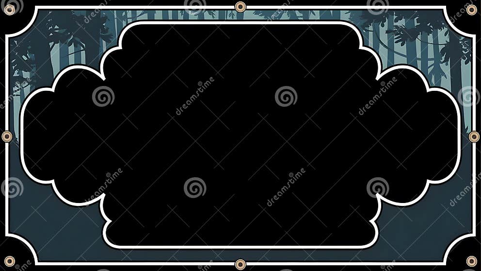 Black Rectangular Sign with Rounded Edges and Forest Background Stock ...