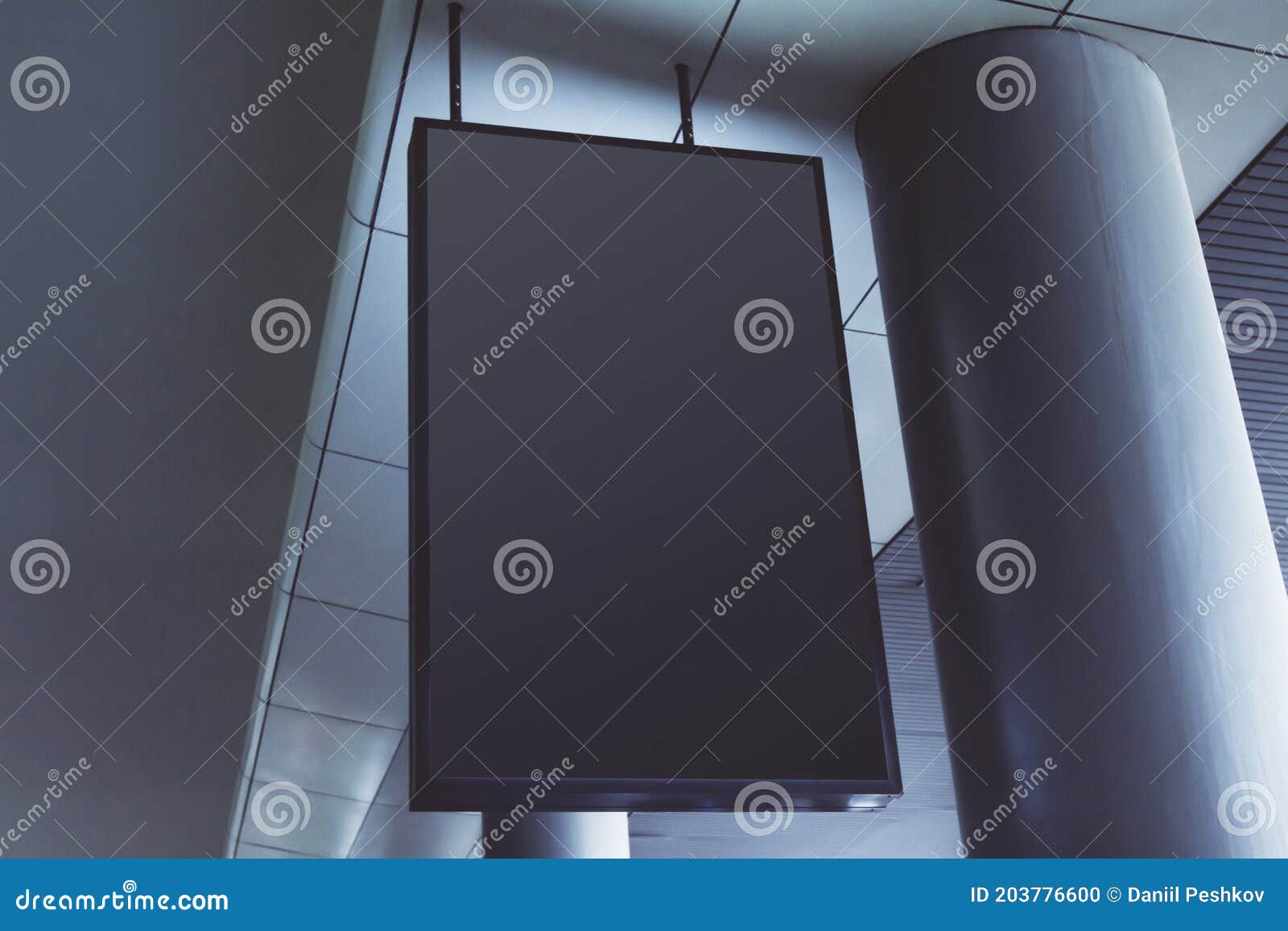 Black Rectangular Signboard with Blank Space for Your Logo on the Wall ...