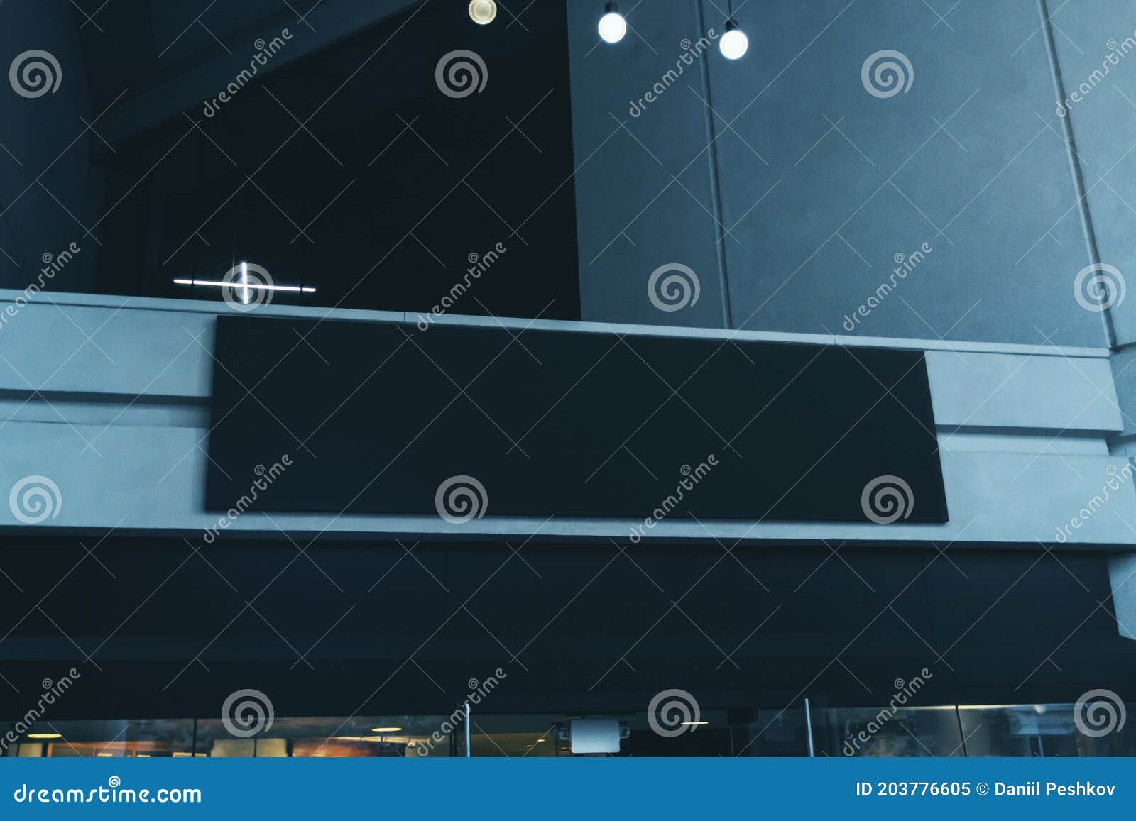 Black Rectangular Signboard with Blank Space for Your Logo on the Wall ...