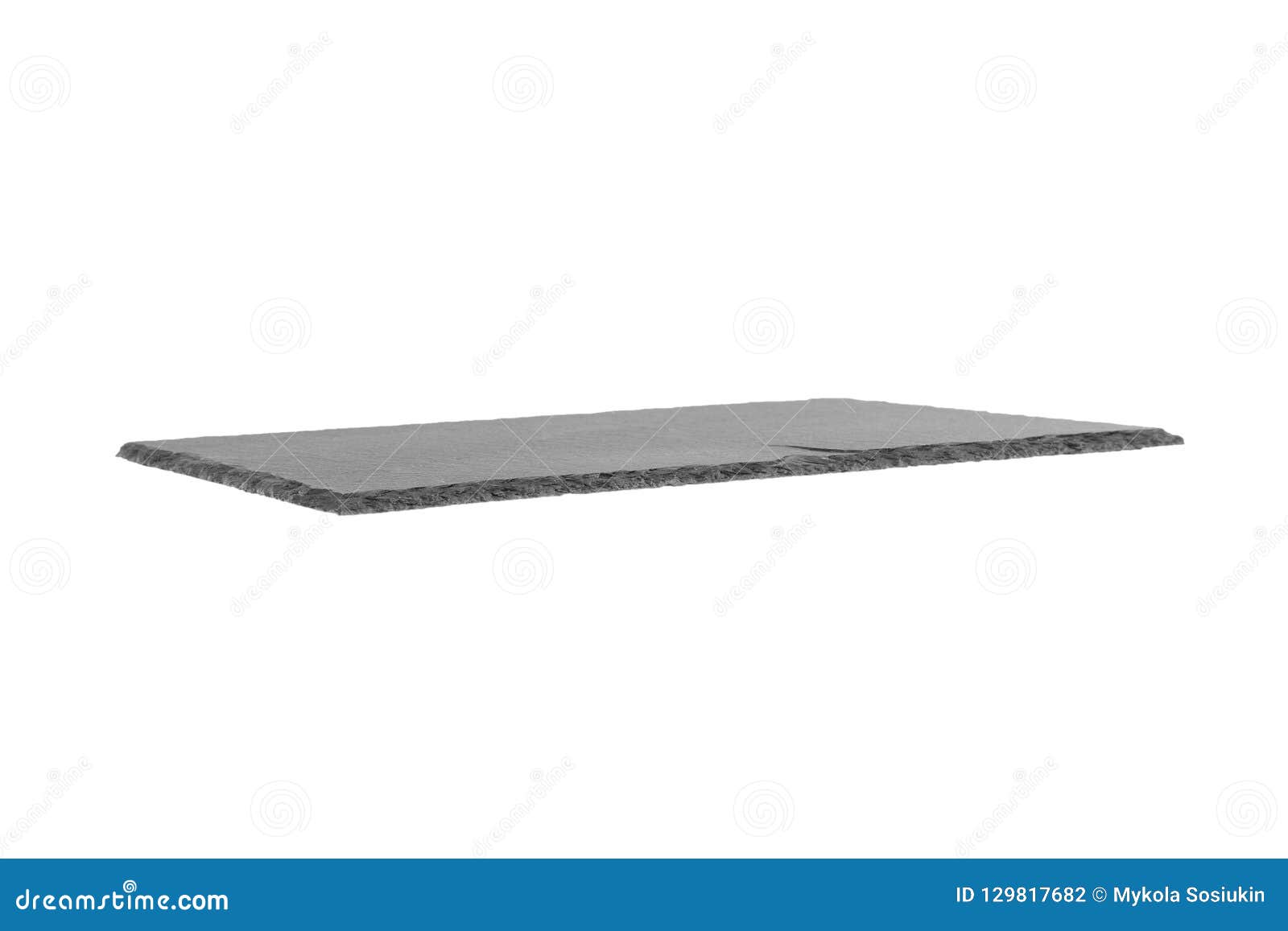 Black Rectangular Slate Board on White Background Stock Photo - Image ...