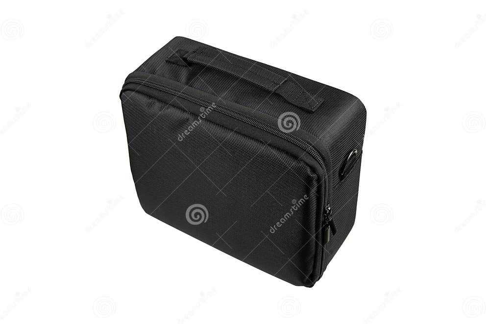 A Black, Rectangular, Zippered Carrying Case with a Handle on Top, Made ...