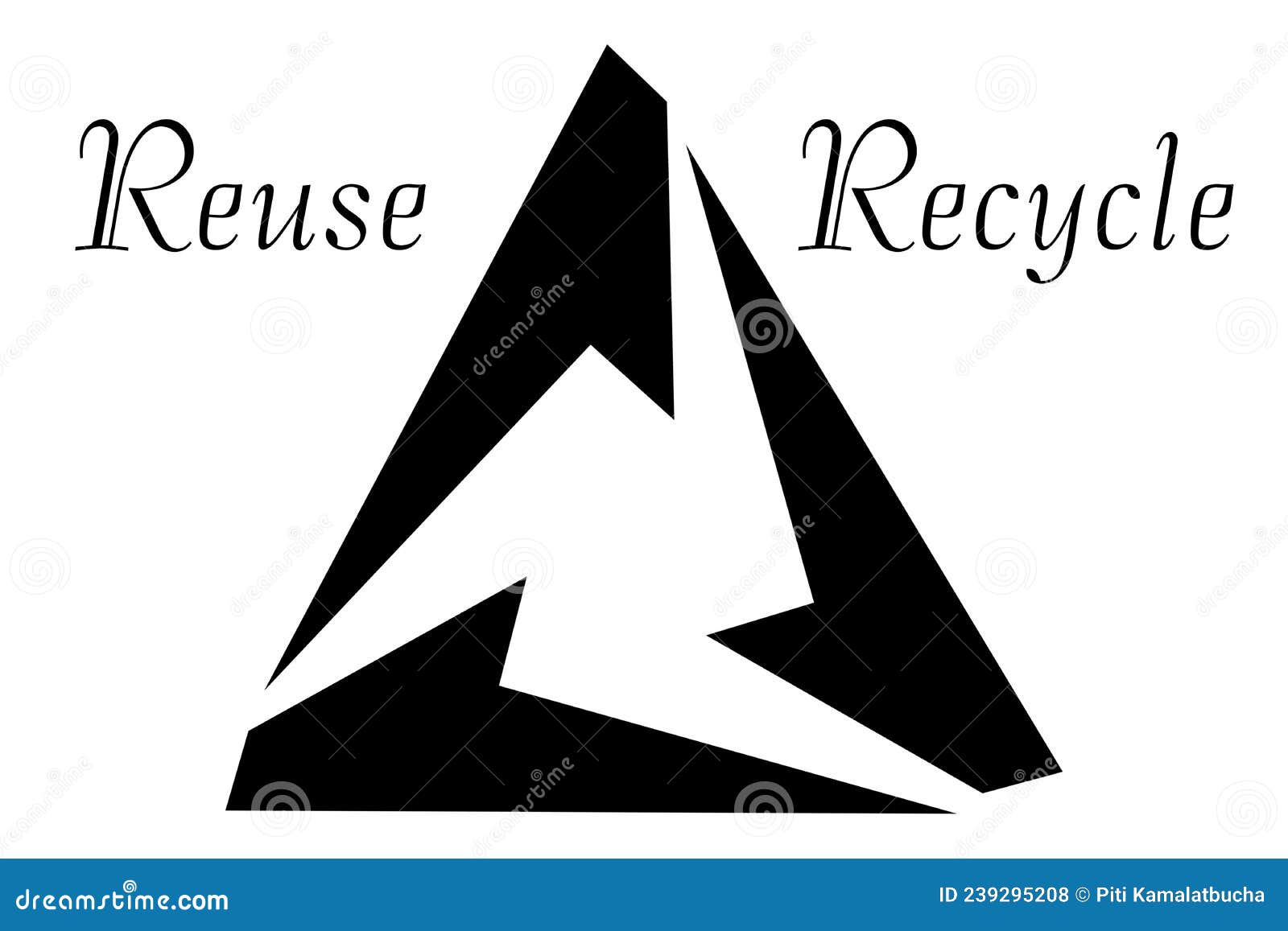 Black Recycle Sign Isolated on a White Background Stock Illustration ...