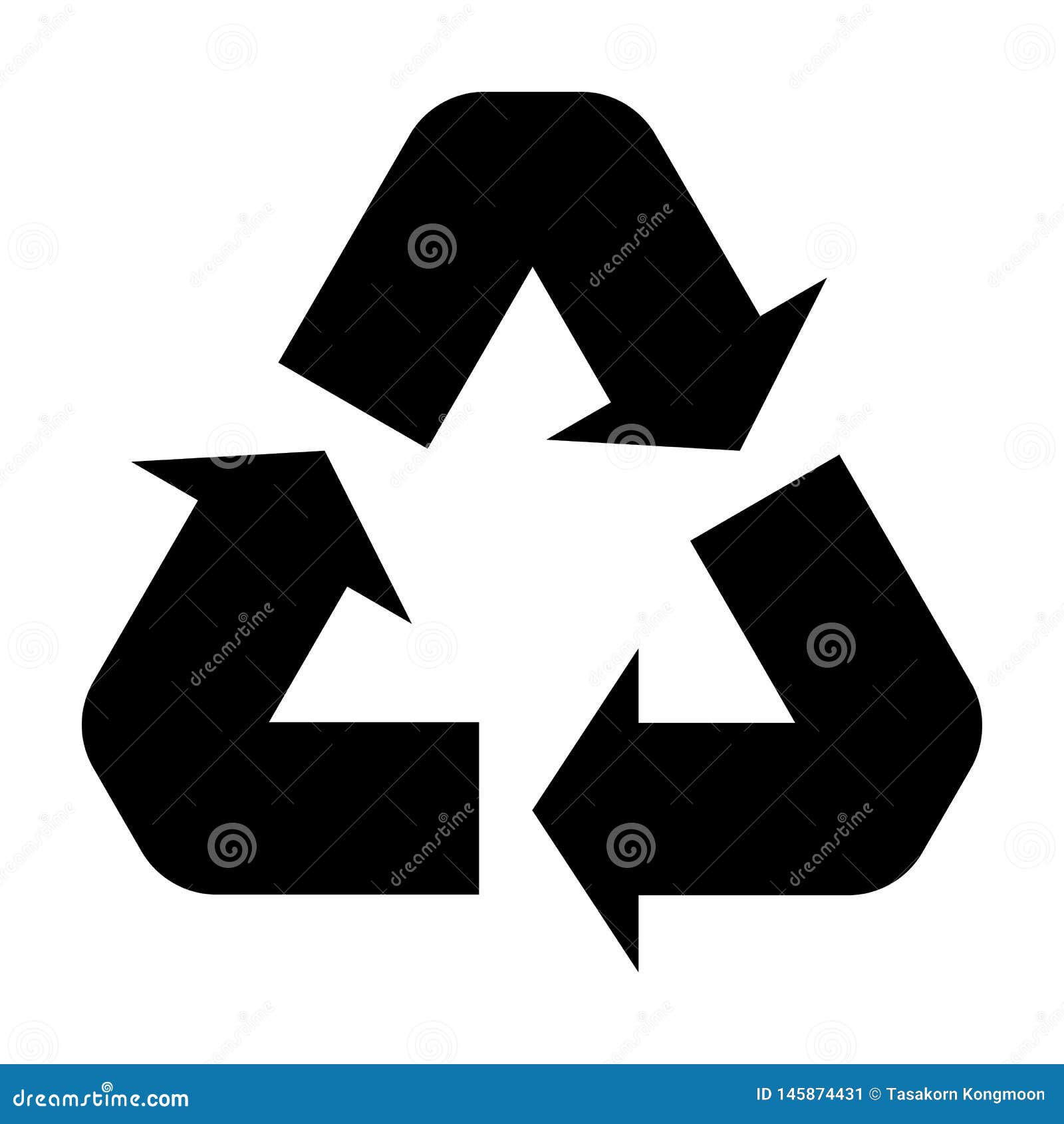 Black Recycle Symbol Isolated on White for Pattern and Design Stock ...