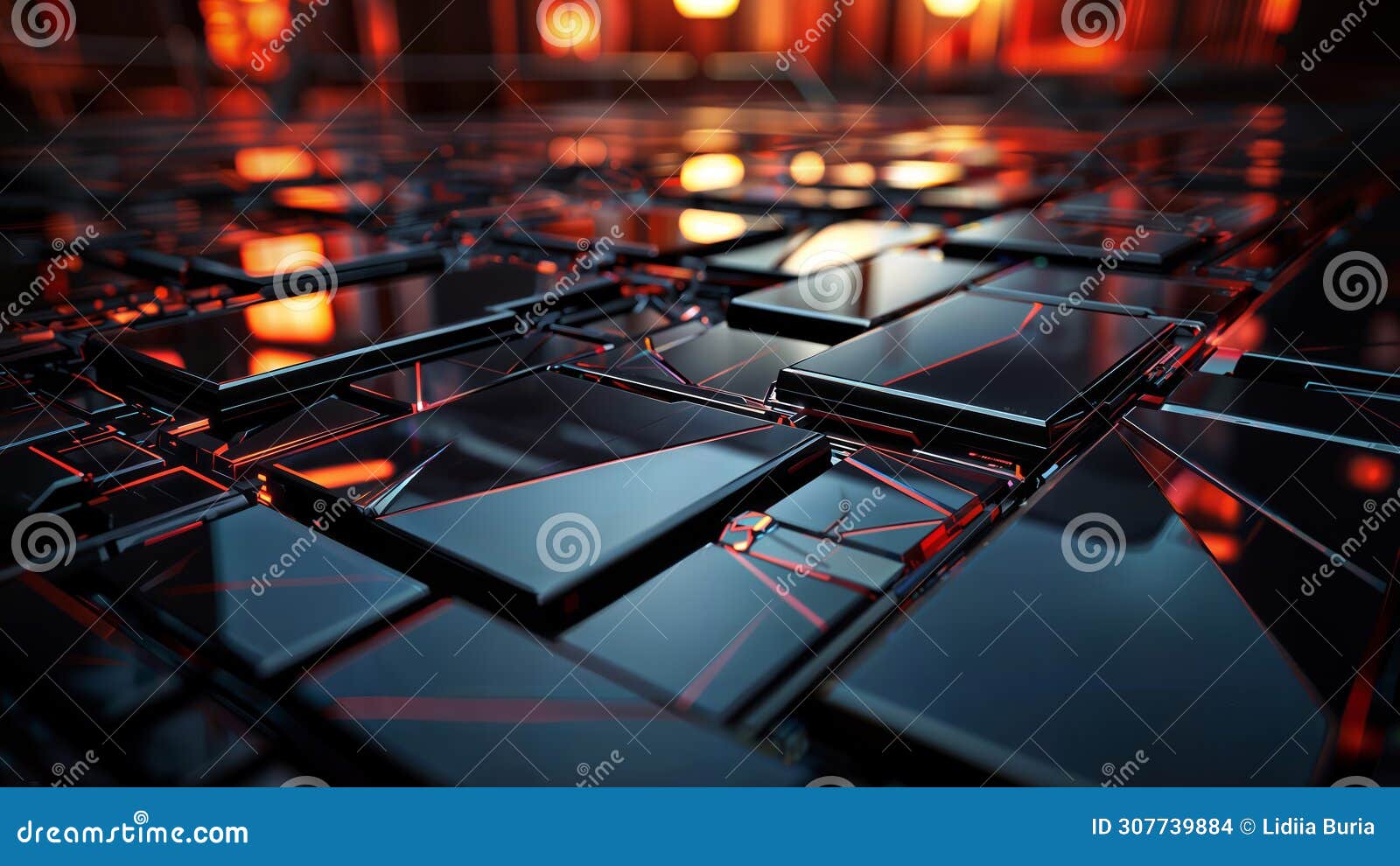 Ray Traced Reflections: a Polished and Abstract 3d Rendering with Red ...