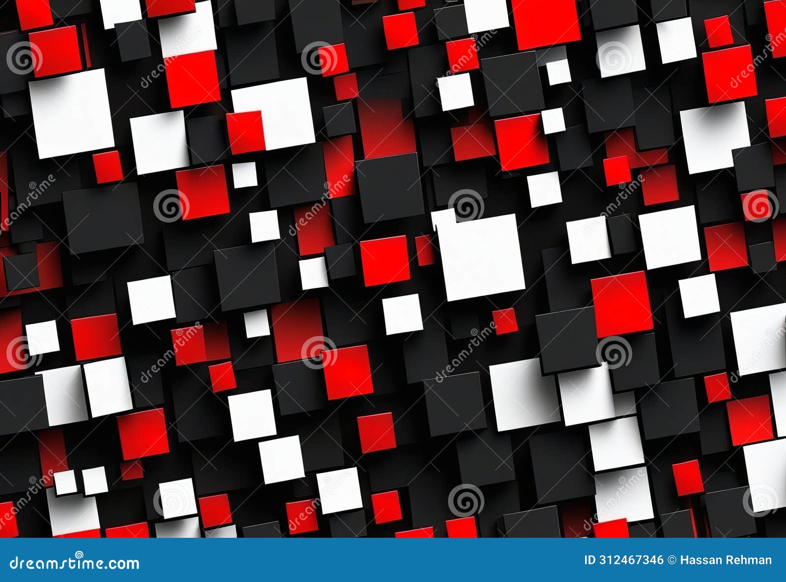 Black and Red Abstract Header with Outline of Squares. Simple Vector ...