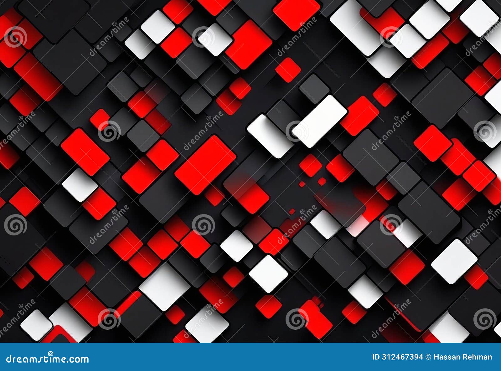 Black and Red Abstract Header with Outline of Squares. Simple Vector ...