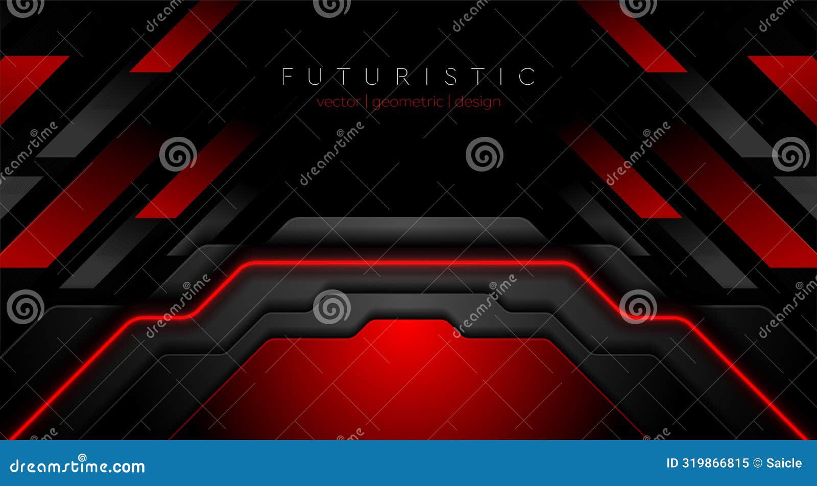Black and Red Abstract Technology Geometric Background Stock Vector ...