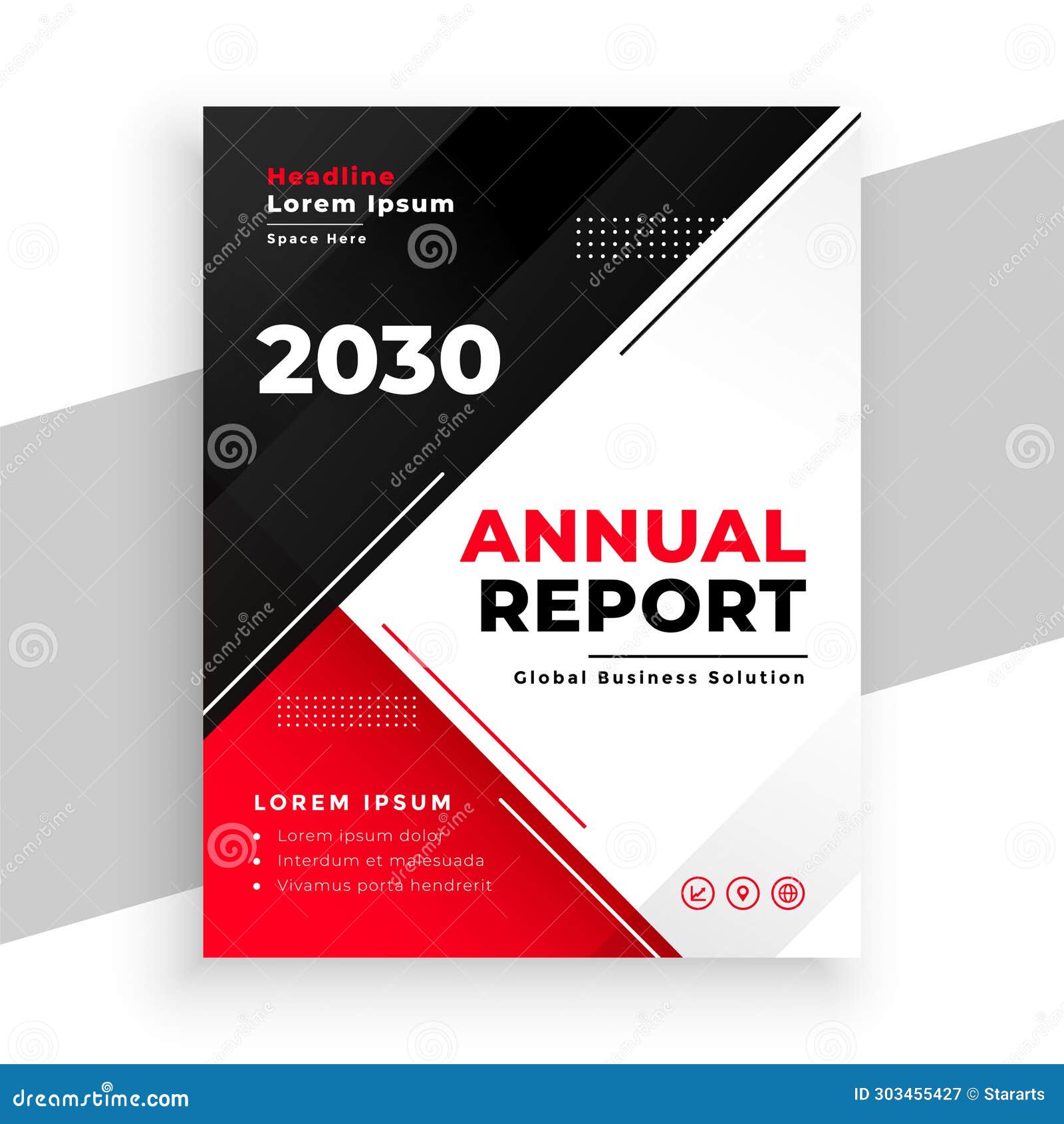 Black and Red Annual Report Template a Corporate Document or Catalog ...
