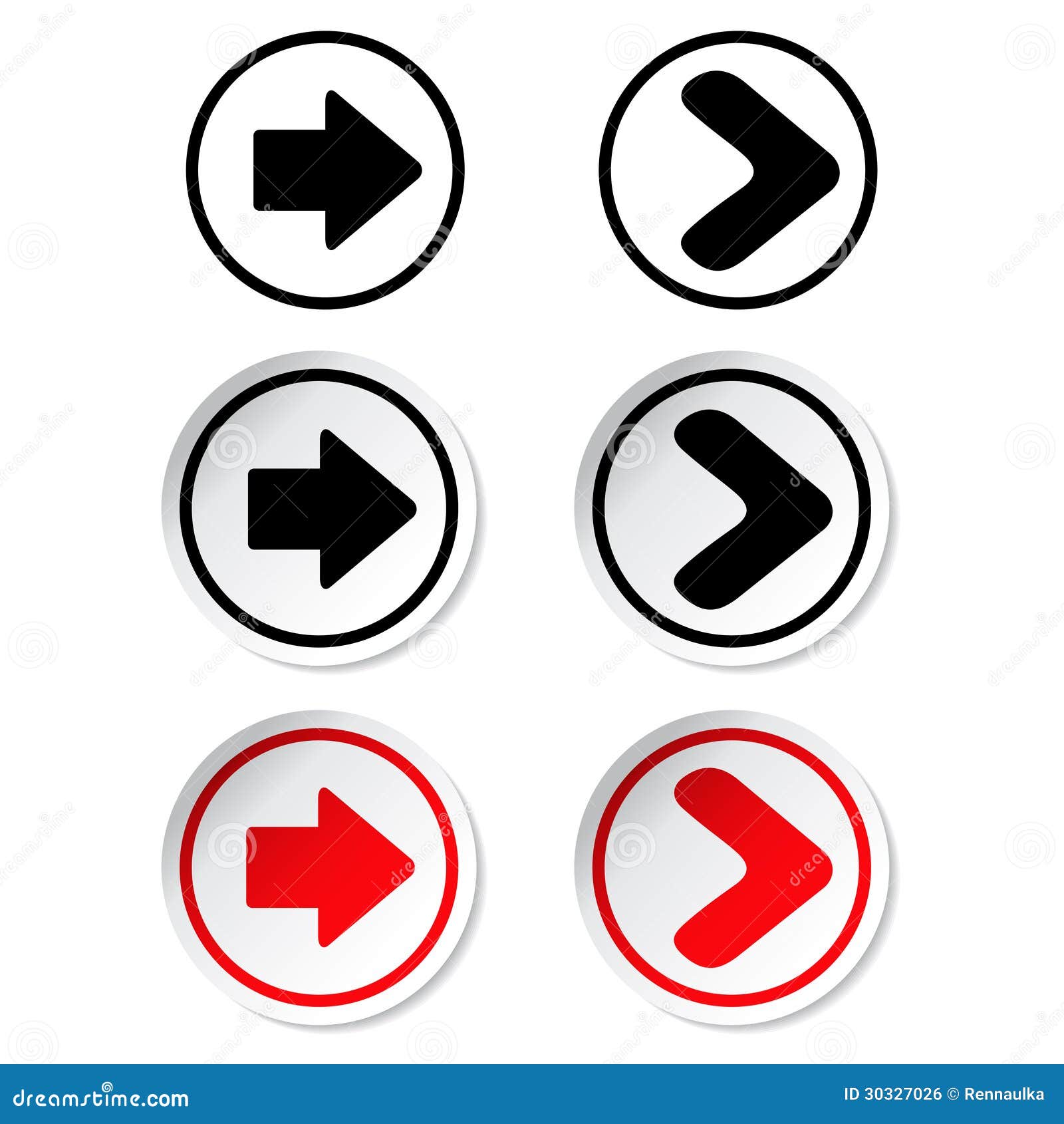 Black and Red Arrow Stickers Stock Vector - Illustration of circle ...