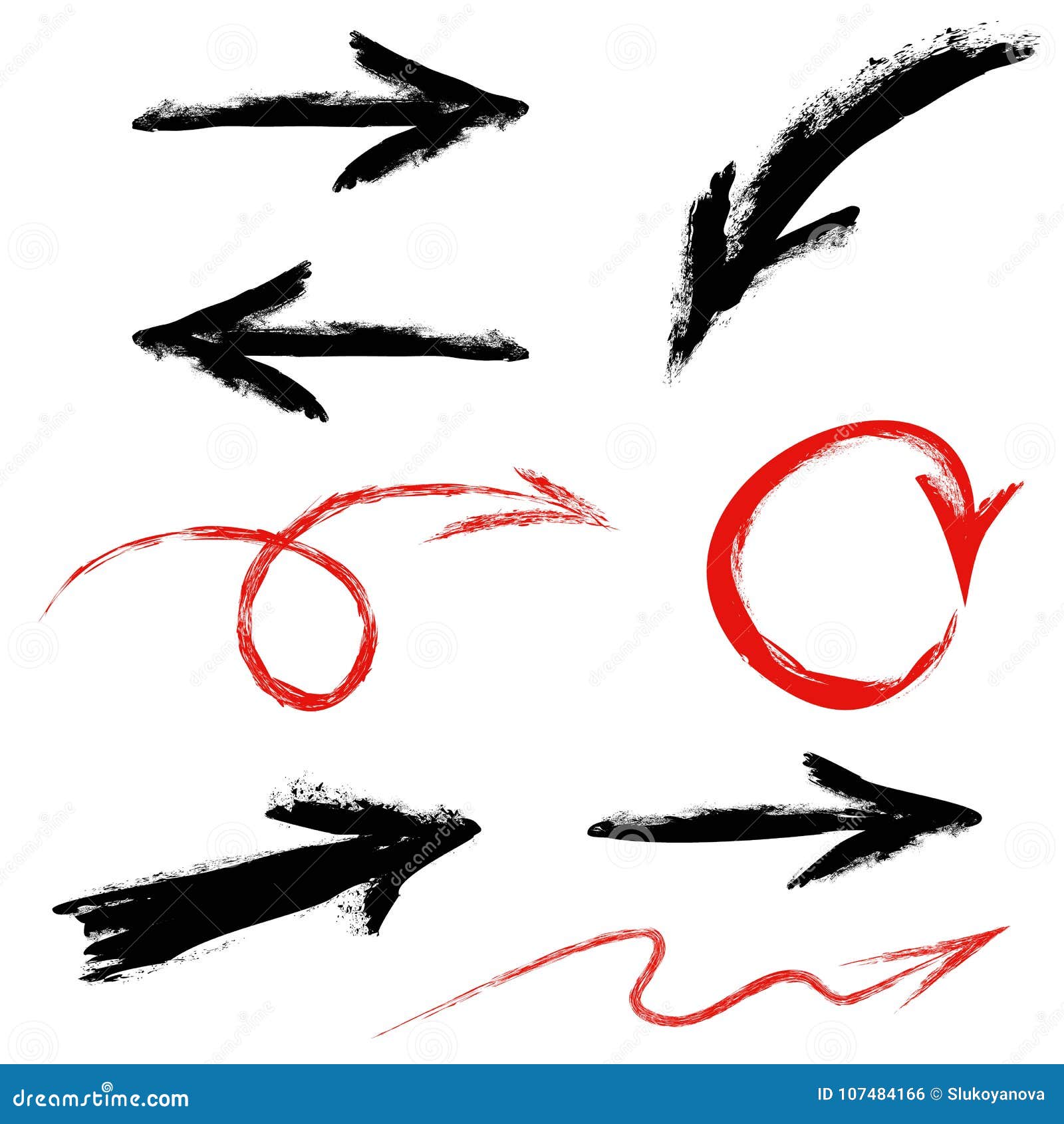 Black and red arrows set stock vector. Illustration of element - 107484166