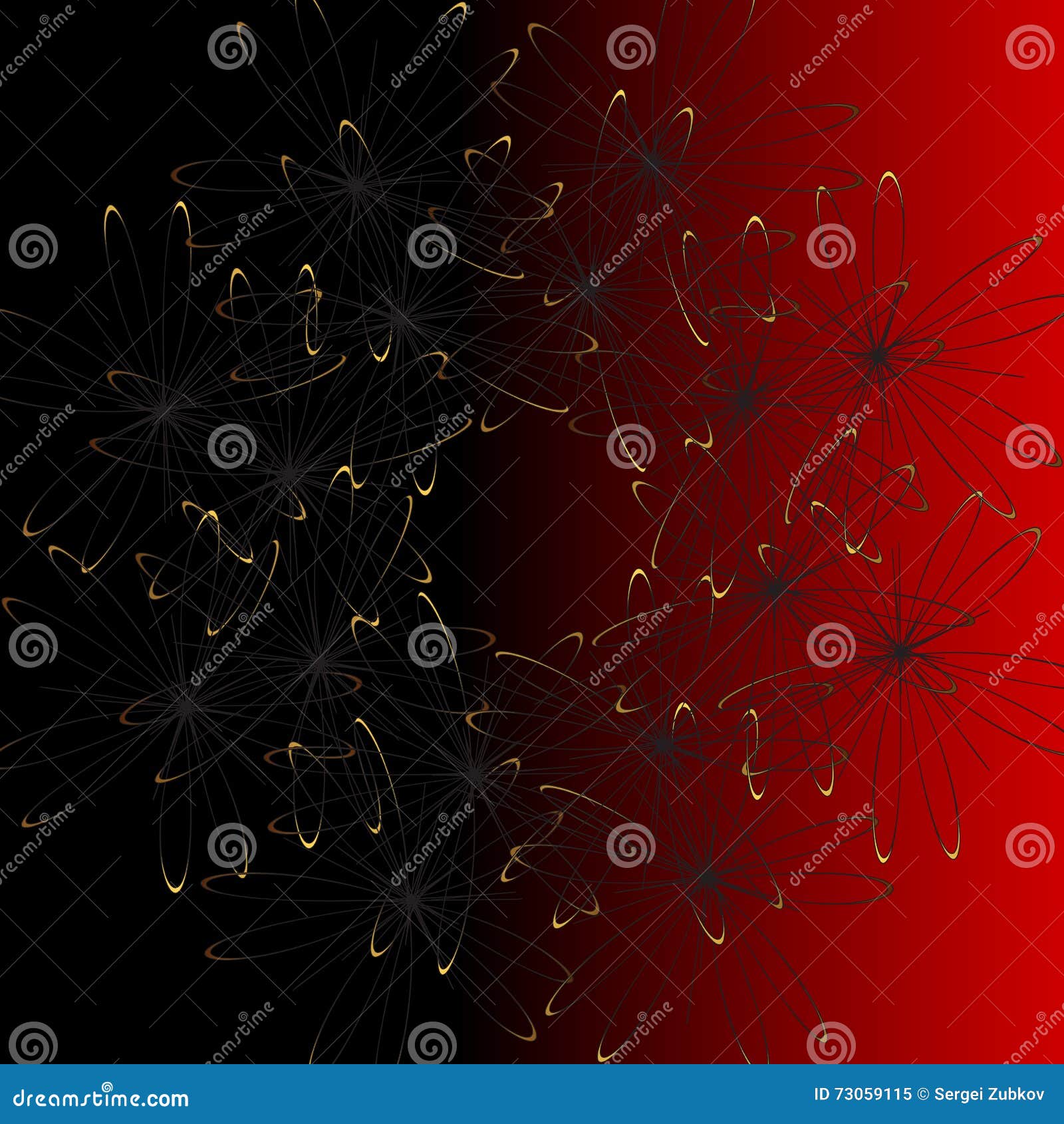 Black and Red Background with a Pattern of Gold Colors Stock ...