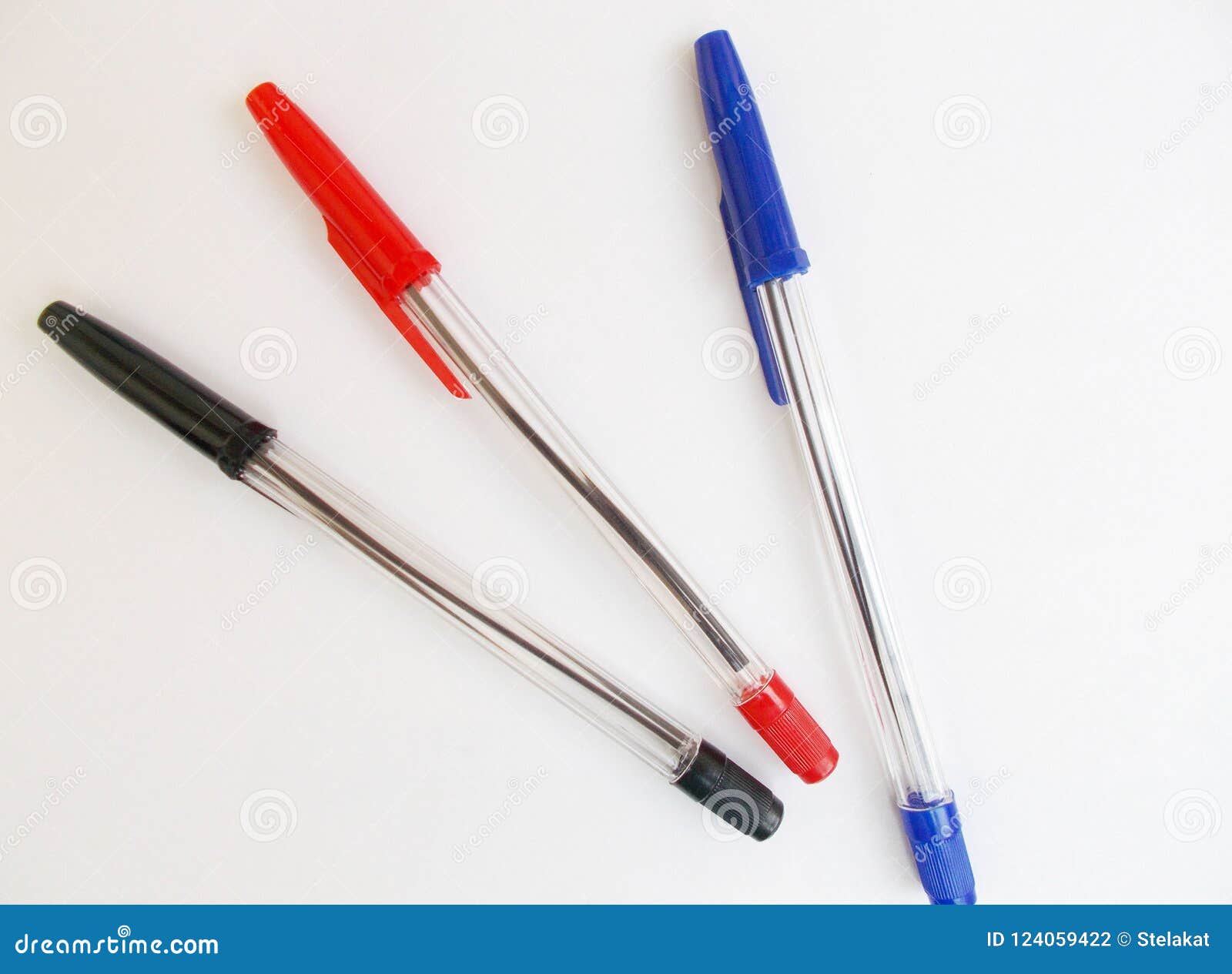 Three pens stock photo. Image of blue, background, pens - 124059422