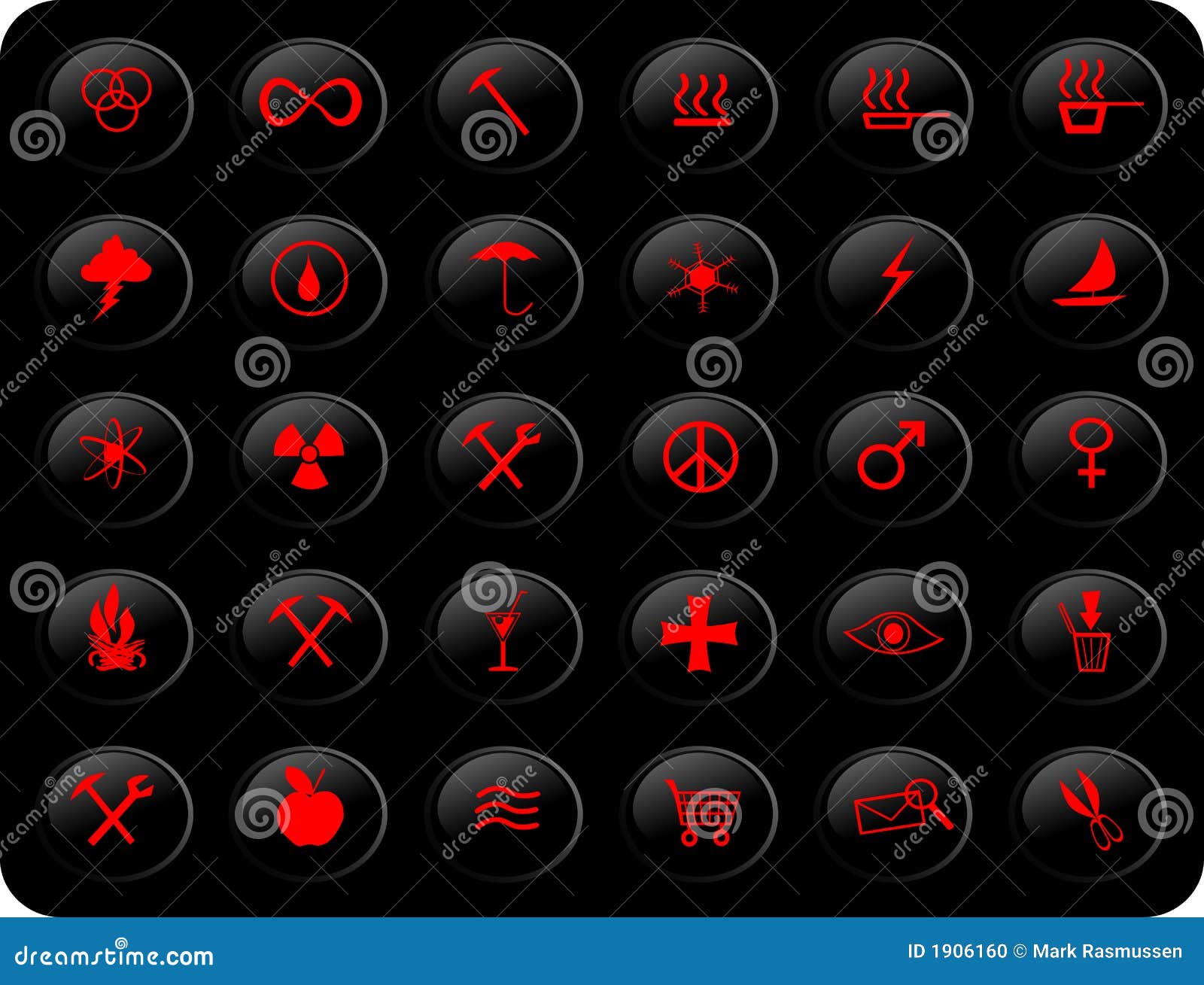 Black and red buttons stock vector. Illustration of assignment - 1906160