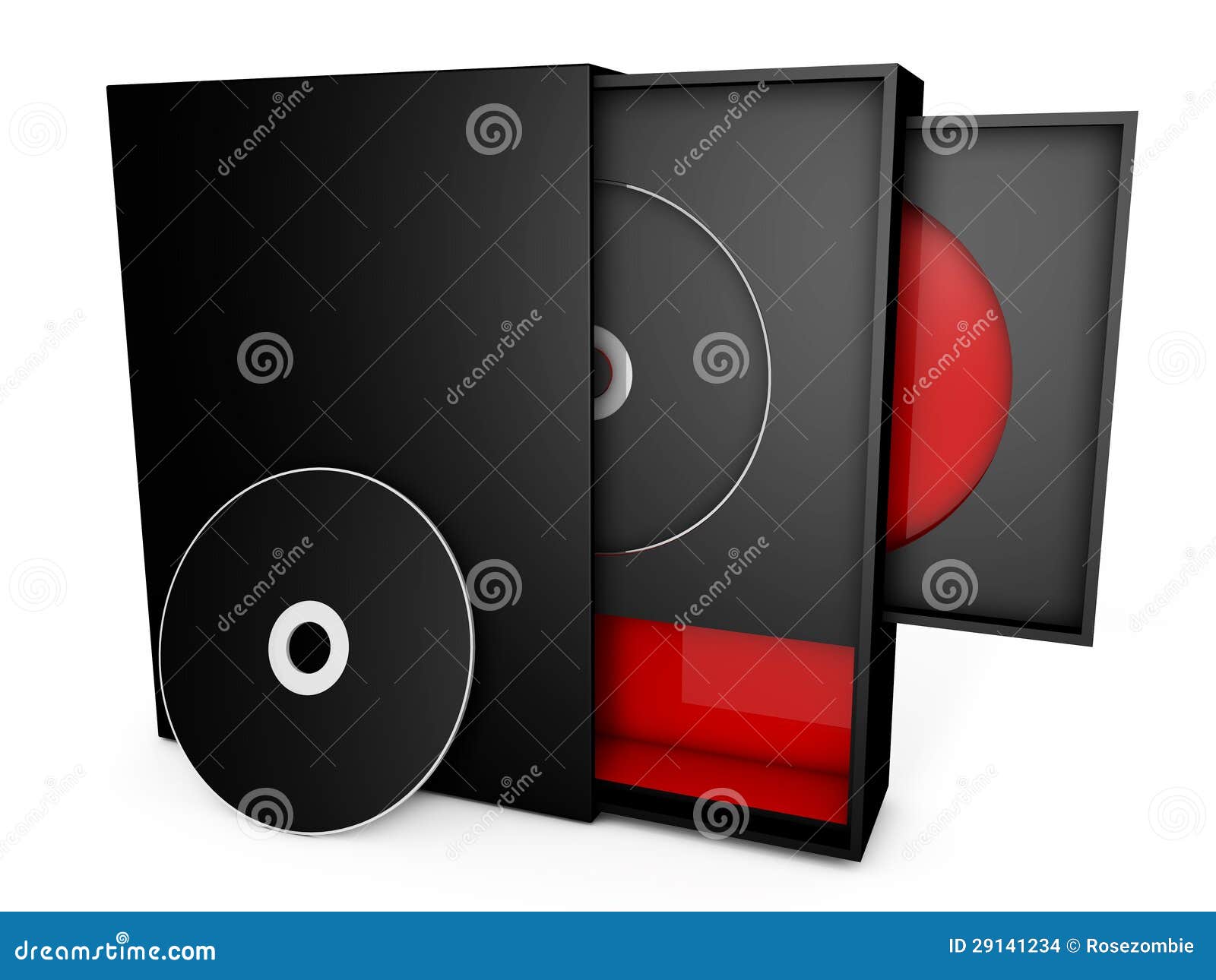 Black and red cd case box stock illustration. Illustration of music ...