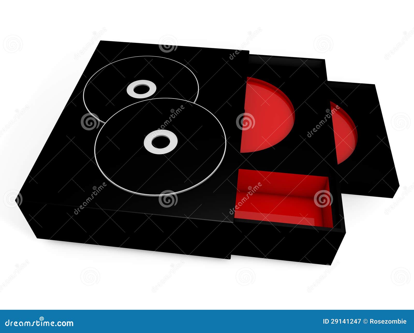 Black and red cd case box stock illustration. Illustration of movies ...