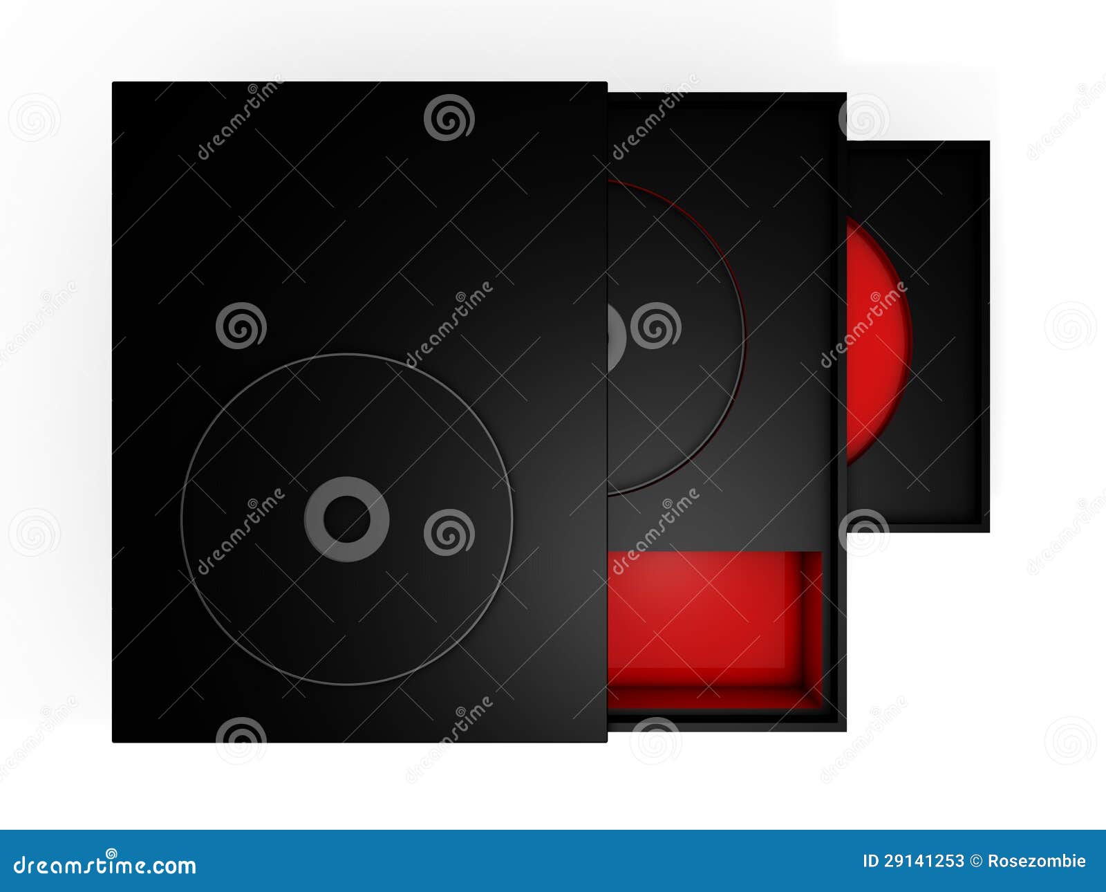 Black and red cd case box stock illustration. Illustration of plastic ...