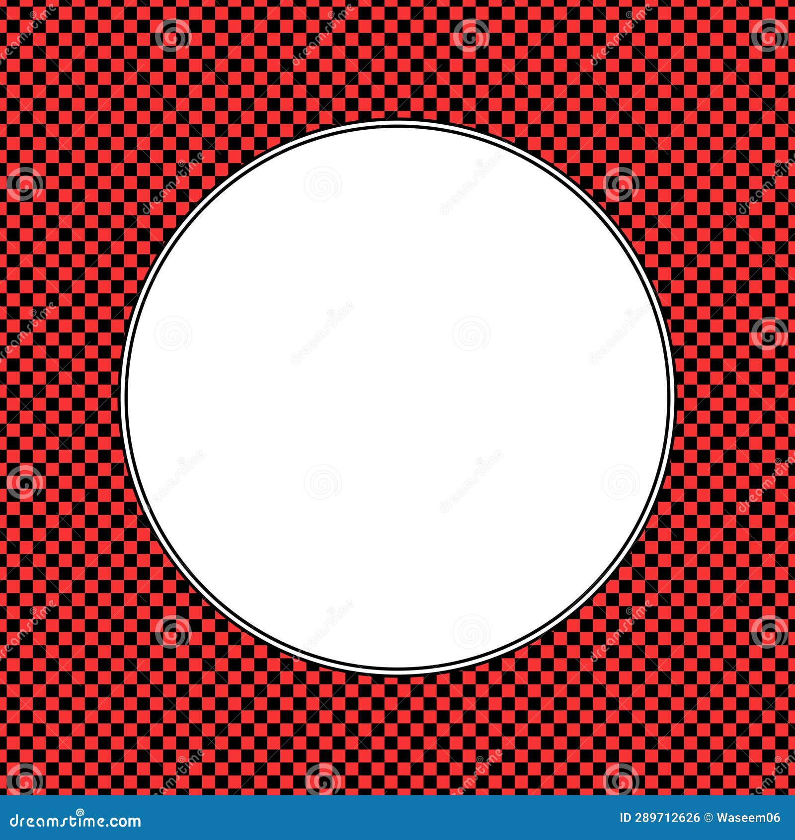 Black and Red Checkered Circle Vector Frame with Copy Space Stock ...
