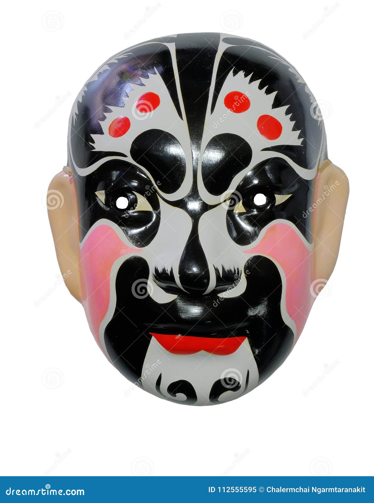 Black and Red Chinese Traditional Mask on White Background Stock Image ...