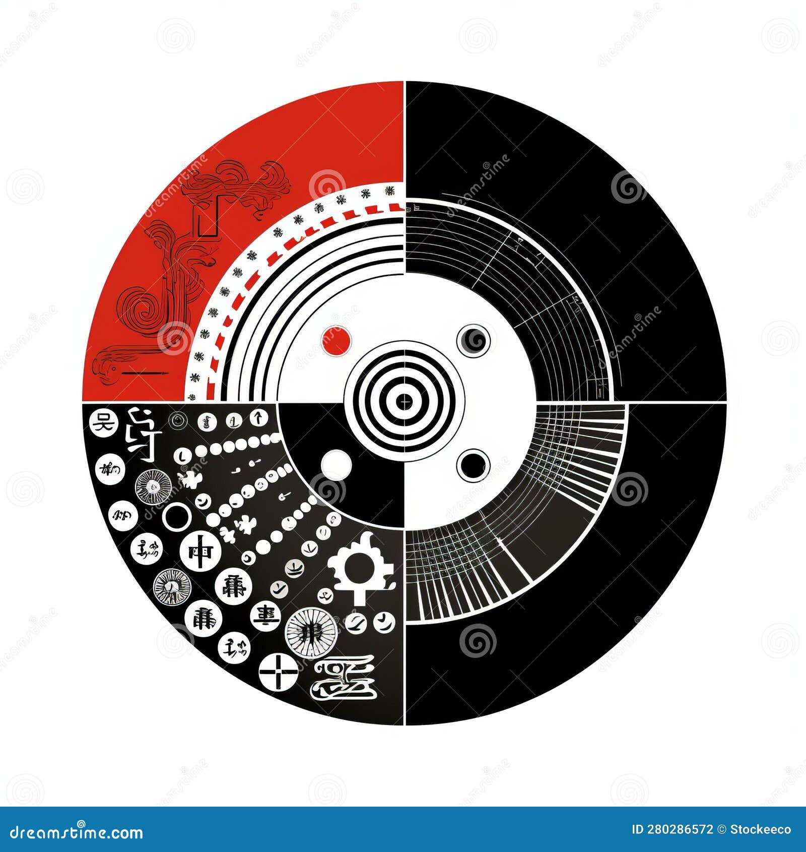Black and Red Circle with Multi-panel Compositions and Cultural ...