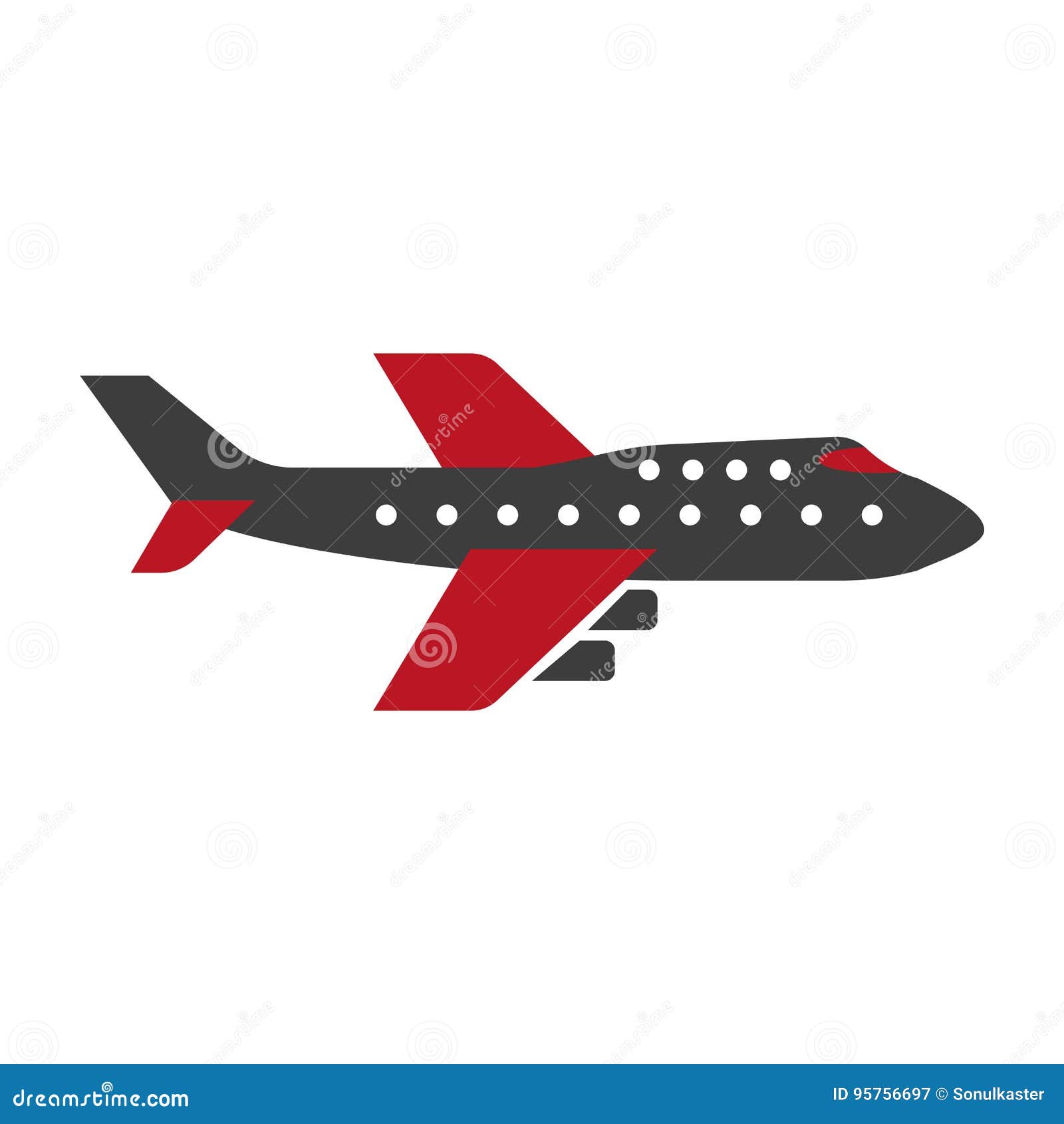 Black and Red Colored Airplane Stock Vector - Illustration of airplane ...