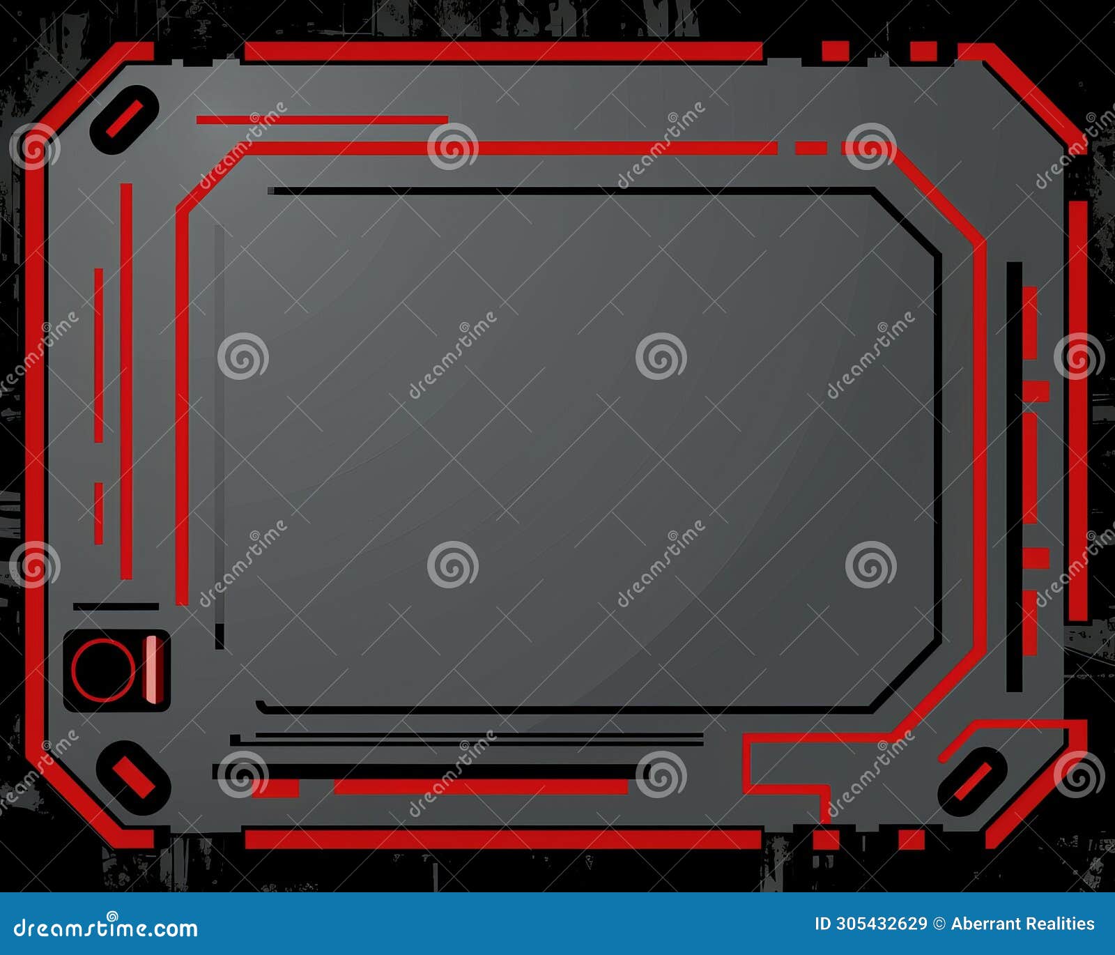 A Black and Red Computer Screen with a Red Border Stock Illustration ...