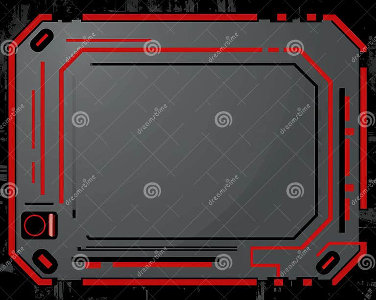 A Black and Red Computer Screen with a Red Border Stock Illustration ...