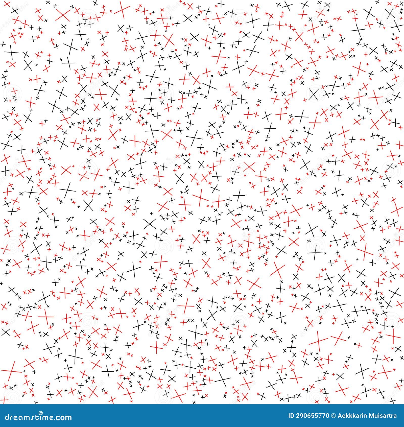 Black, Red Cross Placed in a Large Number of Small Random Forms Stock ...