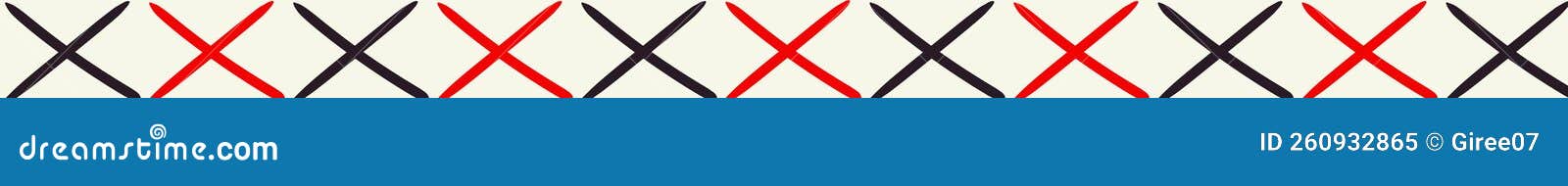 Black and Red Cross Sign Long Horizontal Stripe Stock Illustration ...