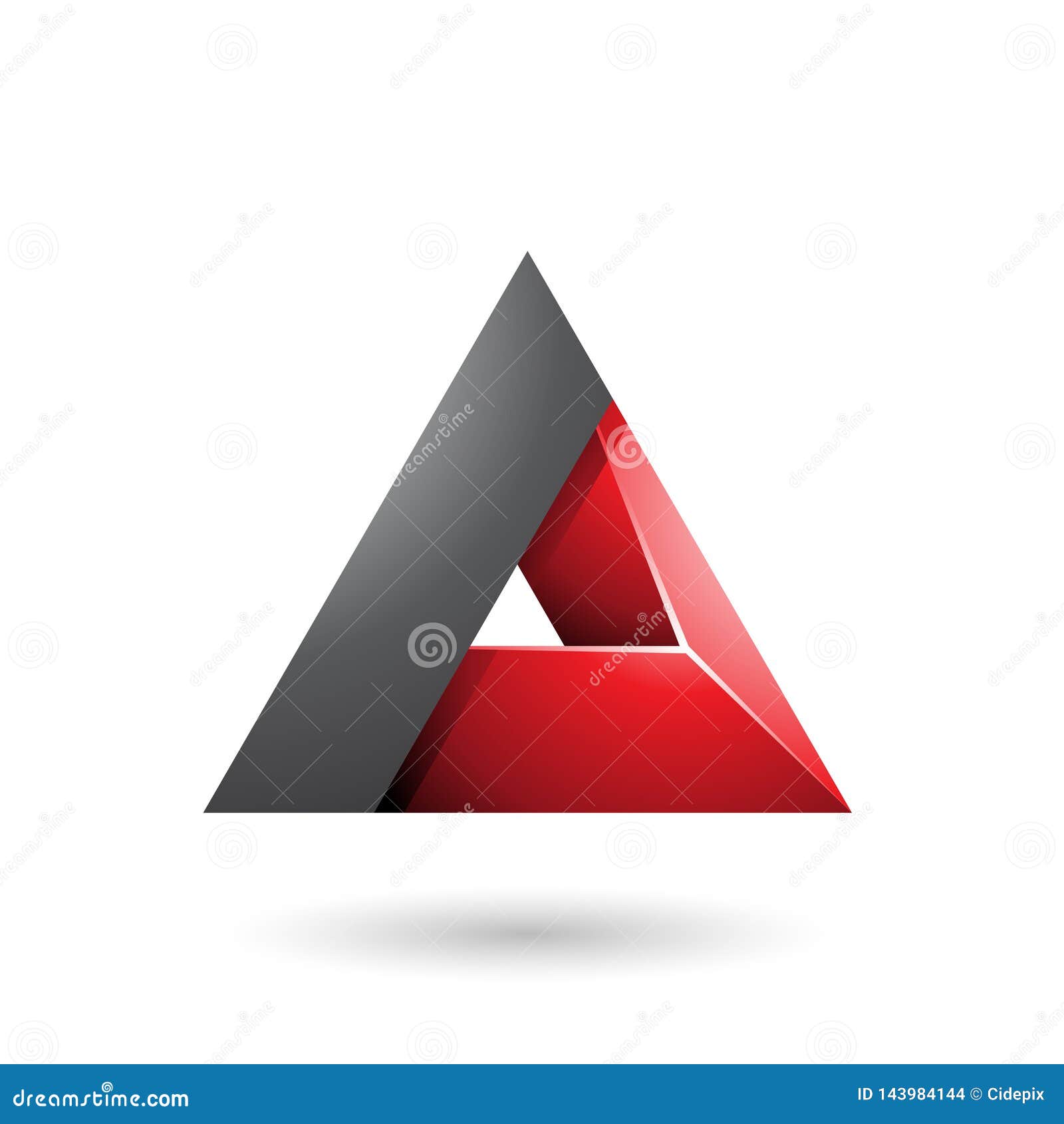 Black and Red 3d Triangle with a Hole Vector Illustration Stock Vector ...