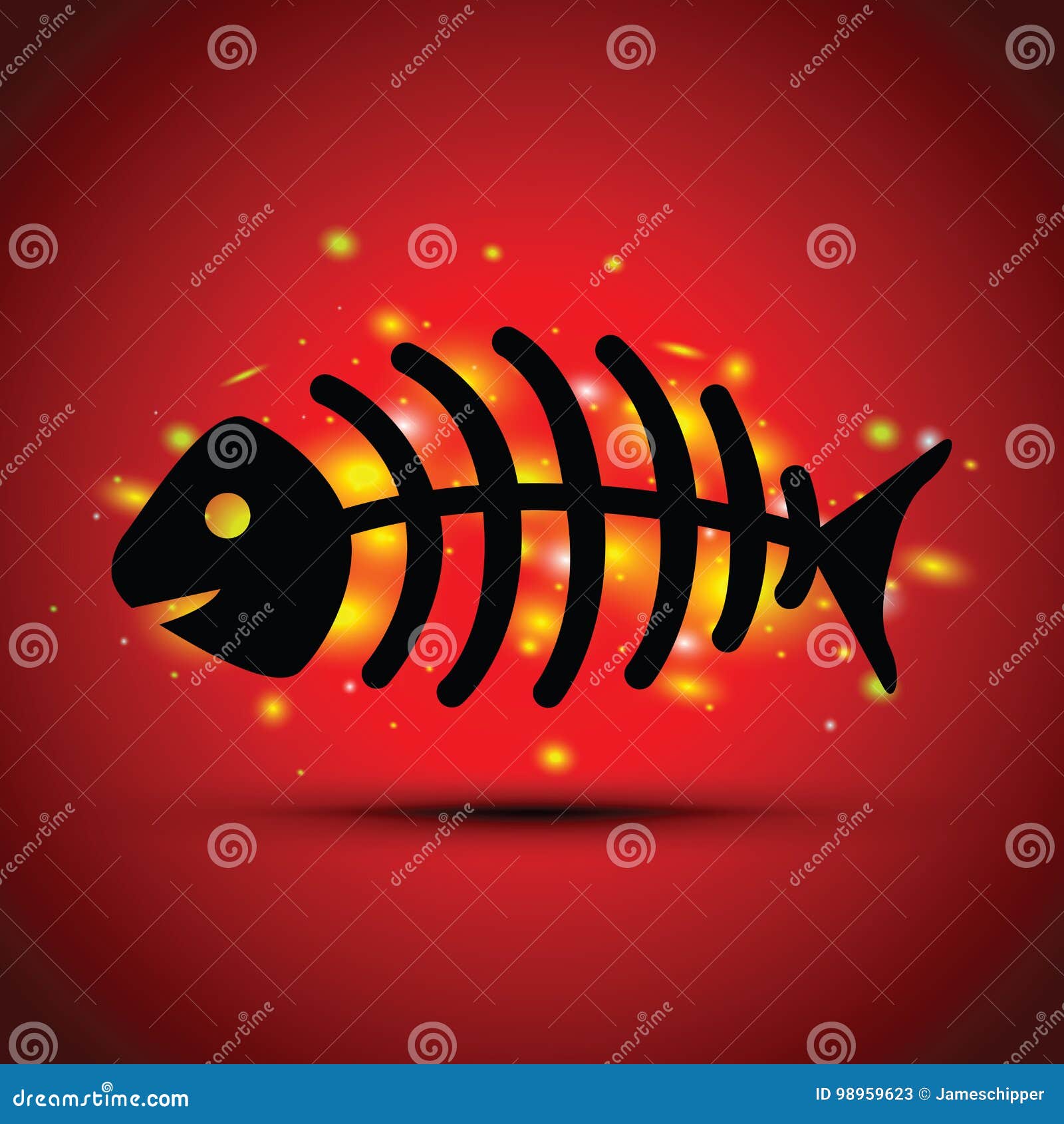 Black and red dead fish stock vector. Illustration of aqua - 98959623
