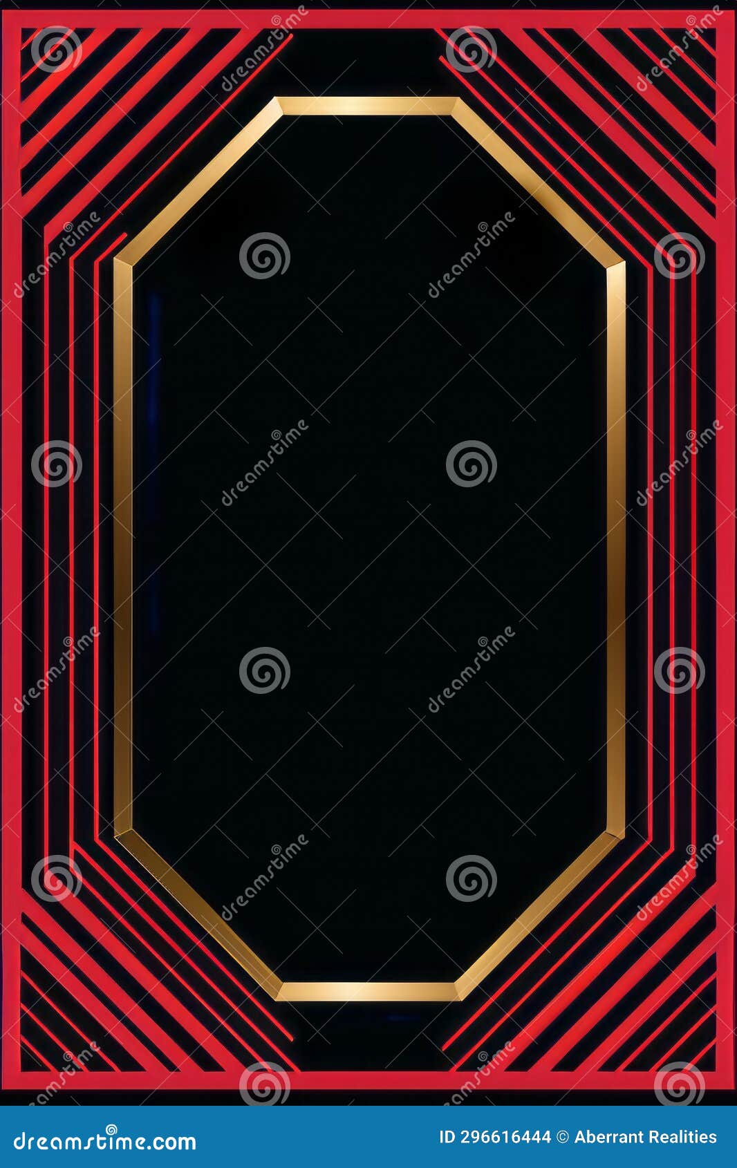 A Black and Red Frame with a Gold Border Stock Illustration ...