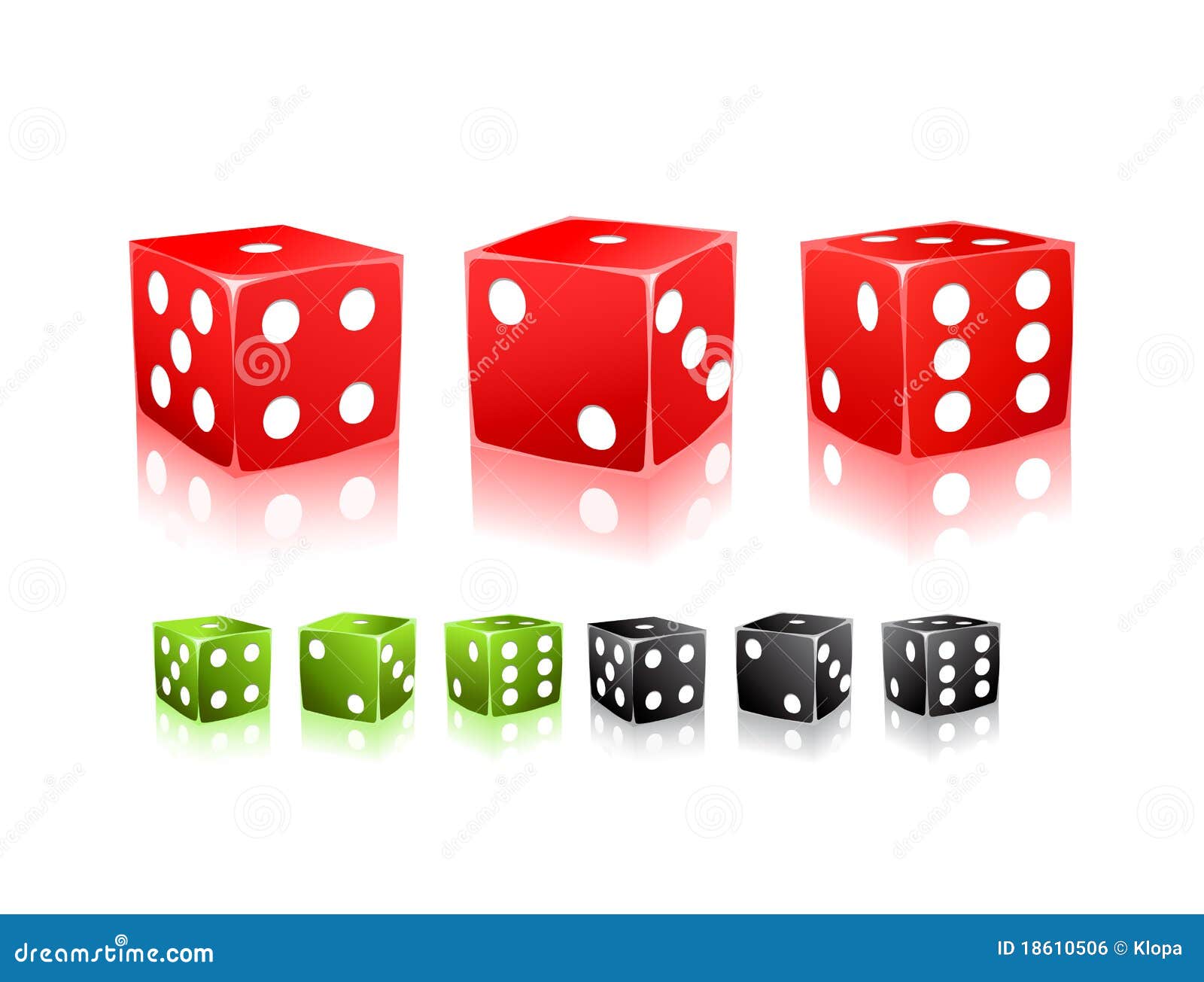Black Red Green Dice with White Dots Icon Set Stock Vector ...