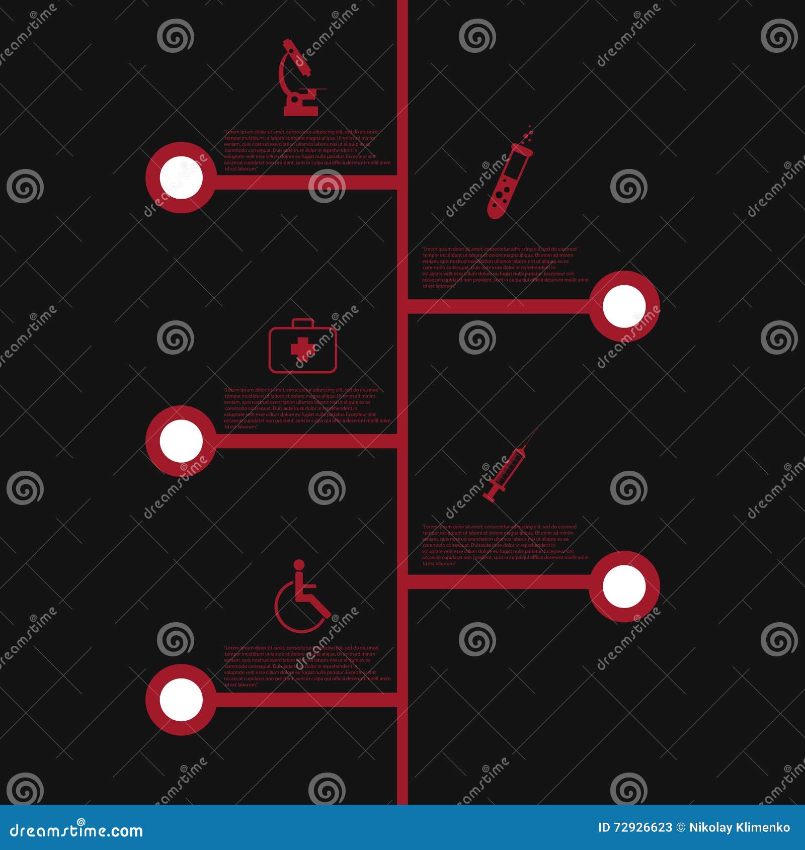 Black and Red Infographic with Medic Icons Eps 10 Stock Illustration ...