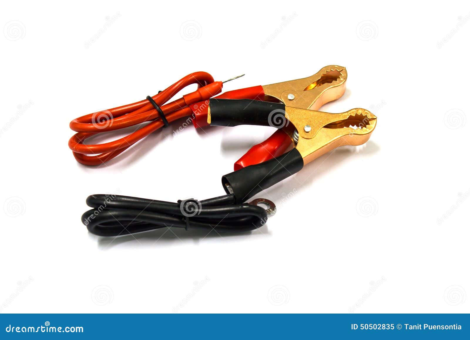 Black and Red Jumper Cable Isolated on White Background Stock Image ...