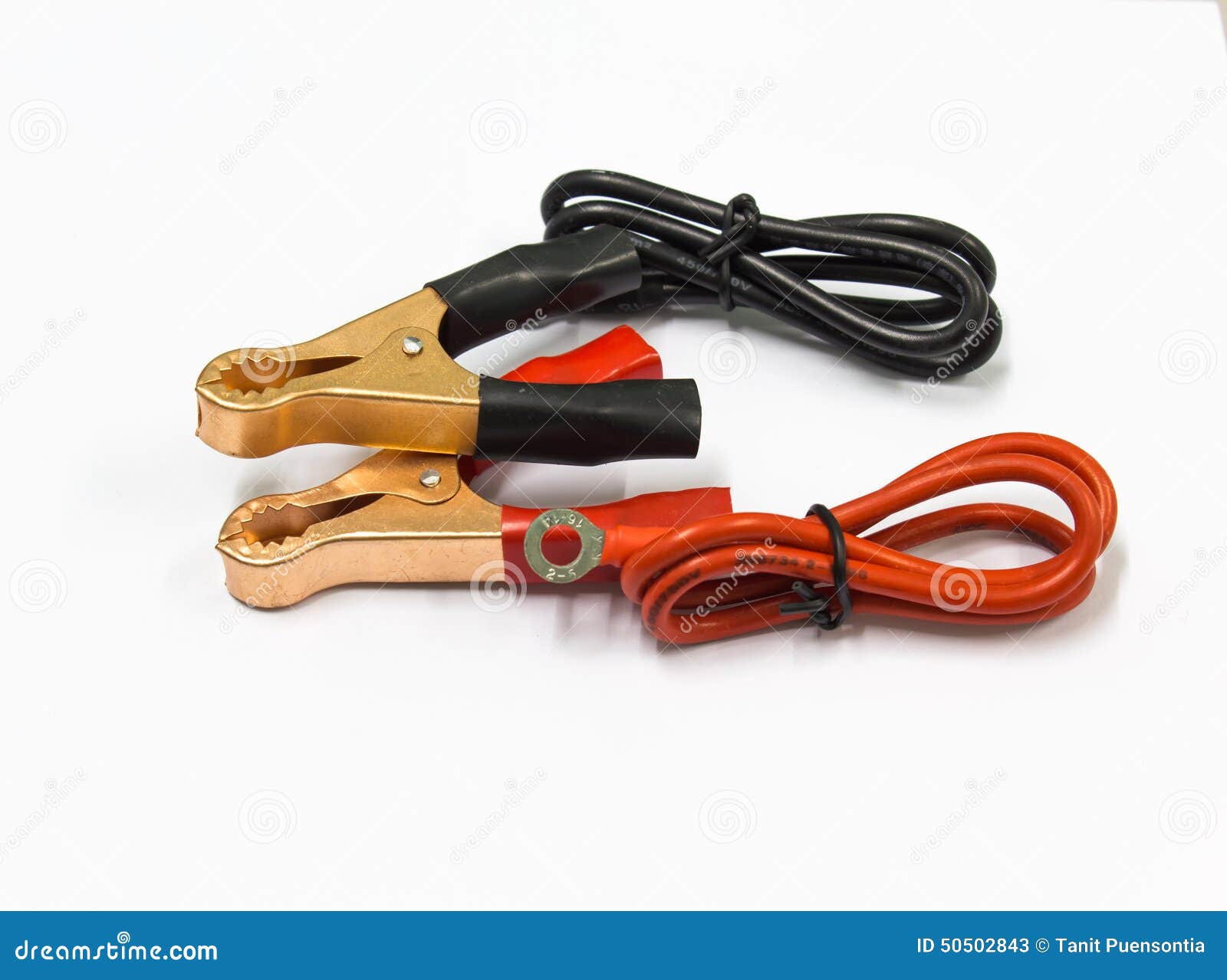 Black and Red Jumper Cable Isolated on White Background Stock Image ...