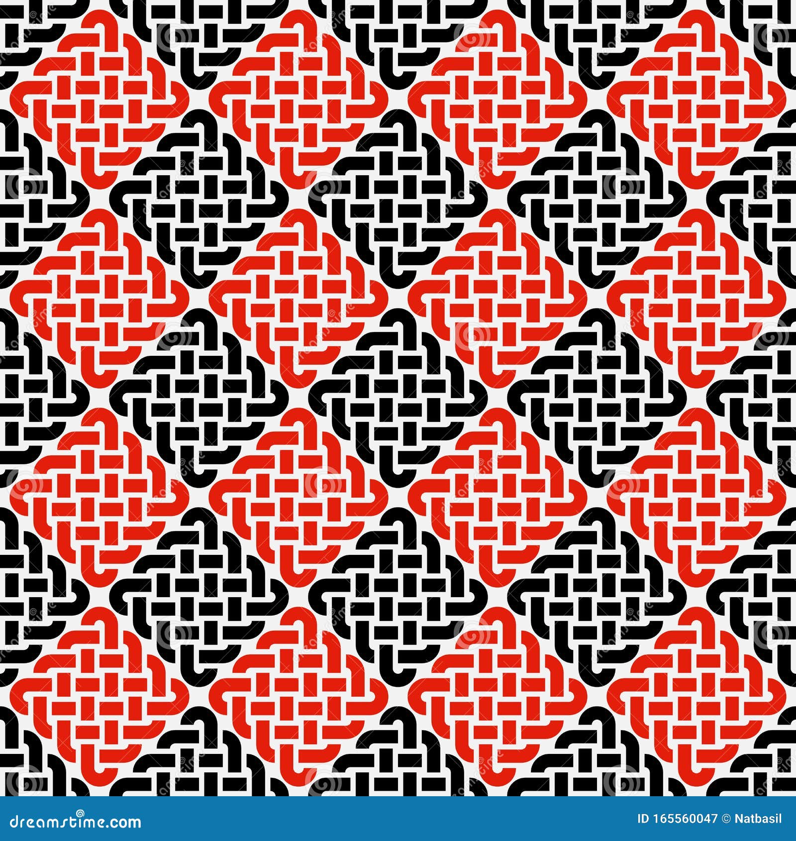 Black and Red Knot Seamless Pattern Stock Illustration - Illustration ...