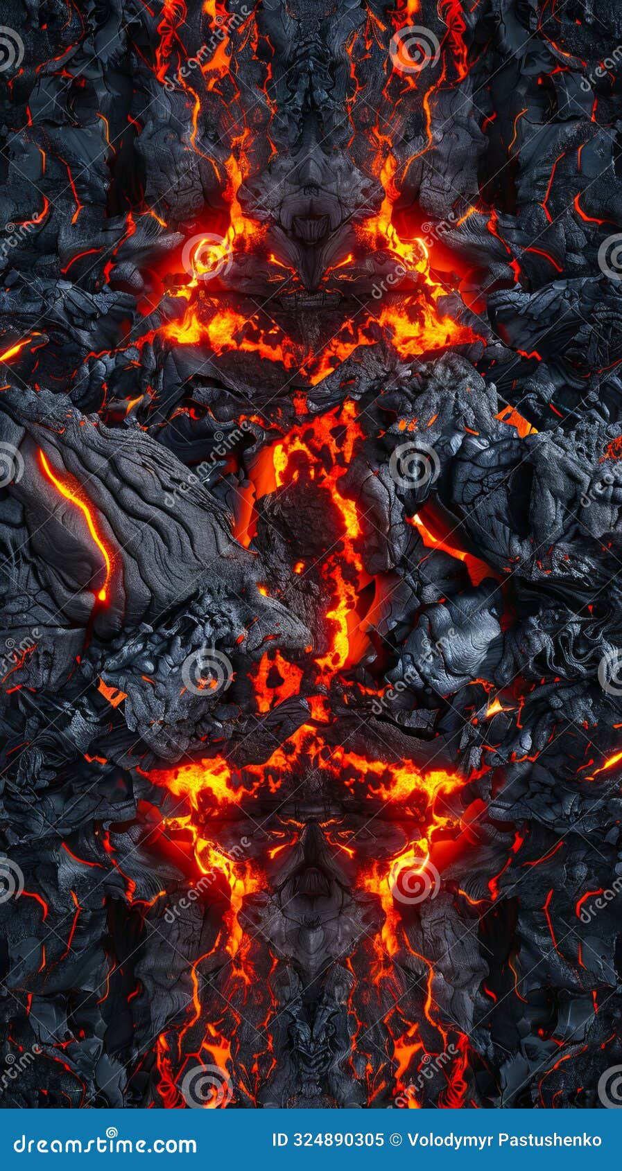 A Black and Red Lava Pattern with Flames Stock Image - Image of ...